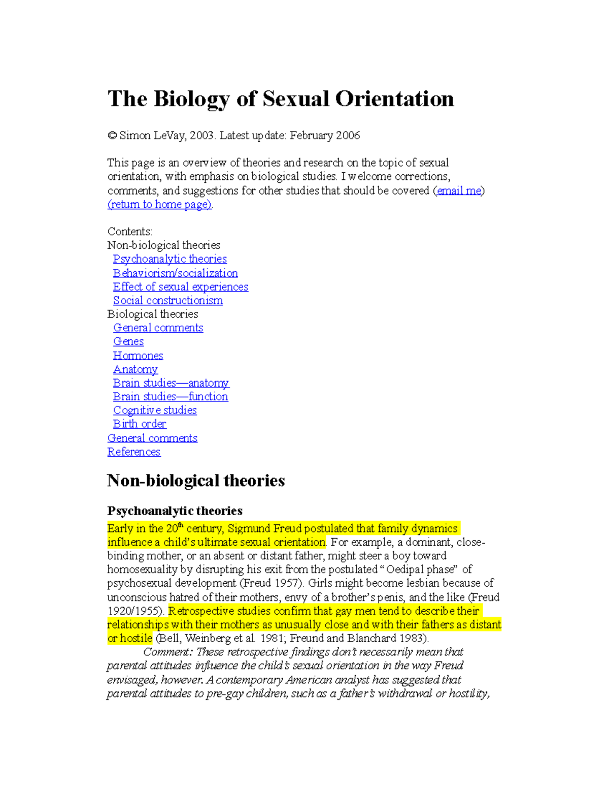 Biology Of Sexual Orientation By Simon Le Vay 2006 Feb The Biology Of