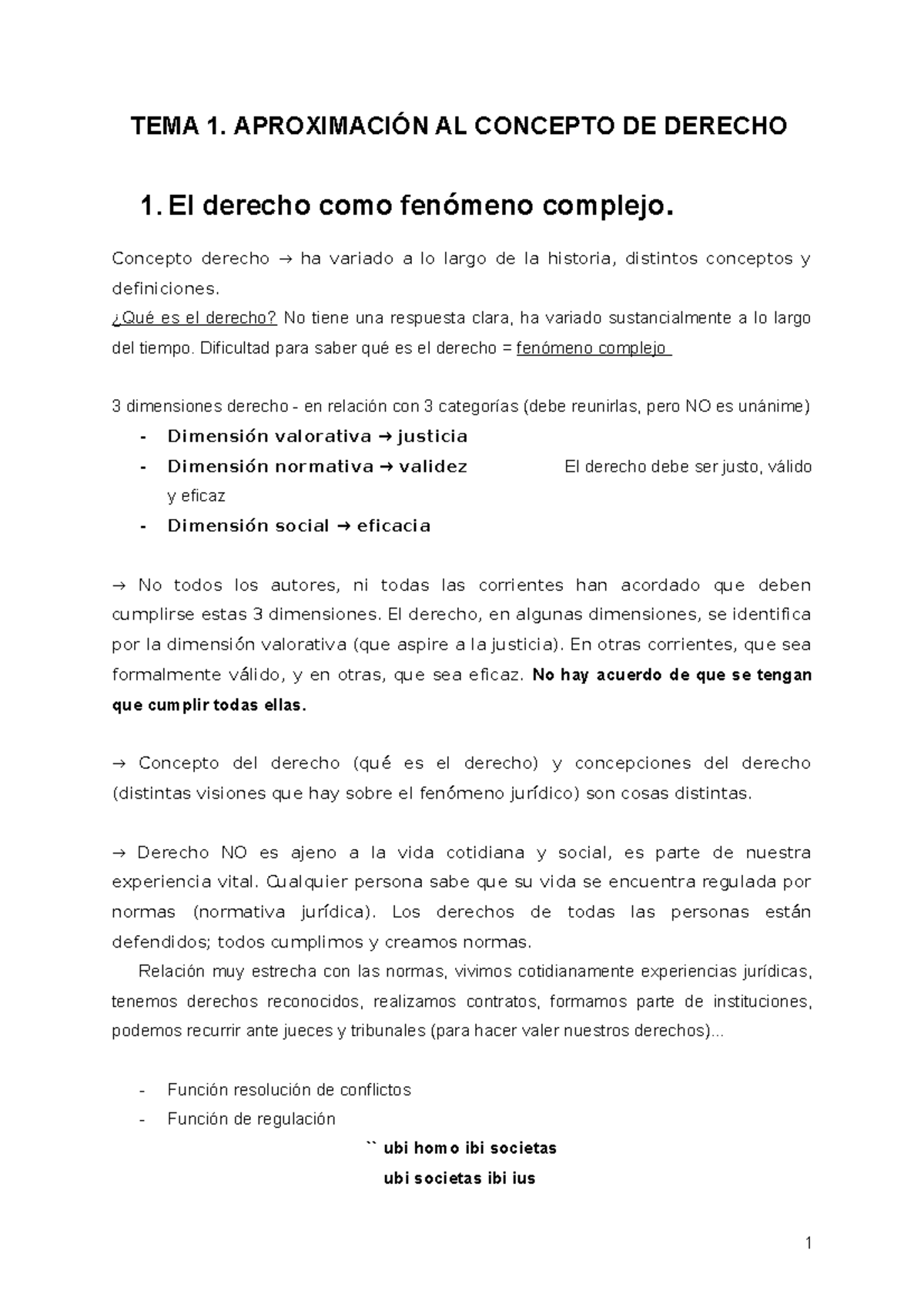 Tema 1 Tema 1 AproximaciÓn Al Concepto De Derecho 1 El Derecho Como