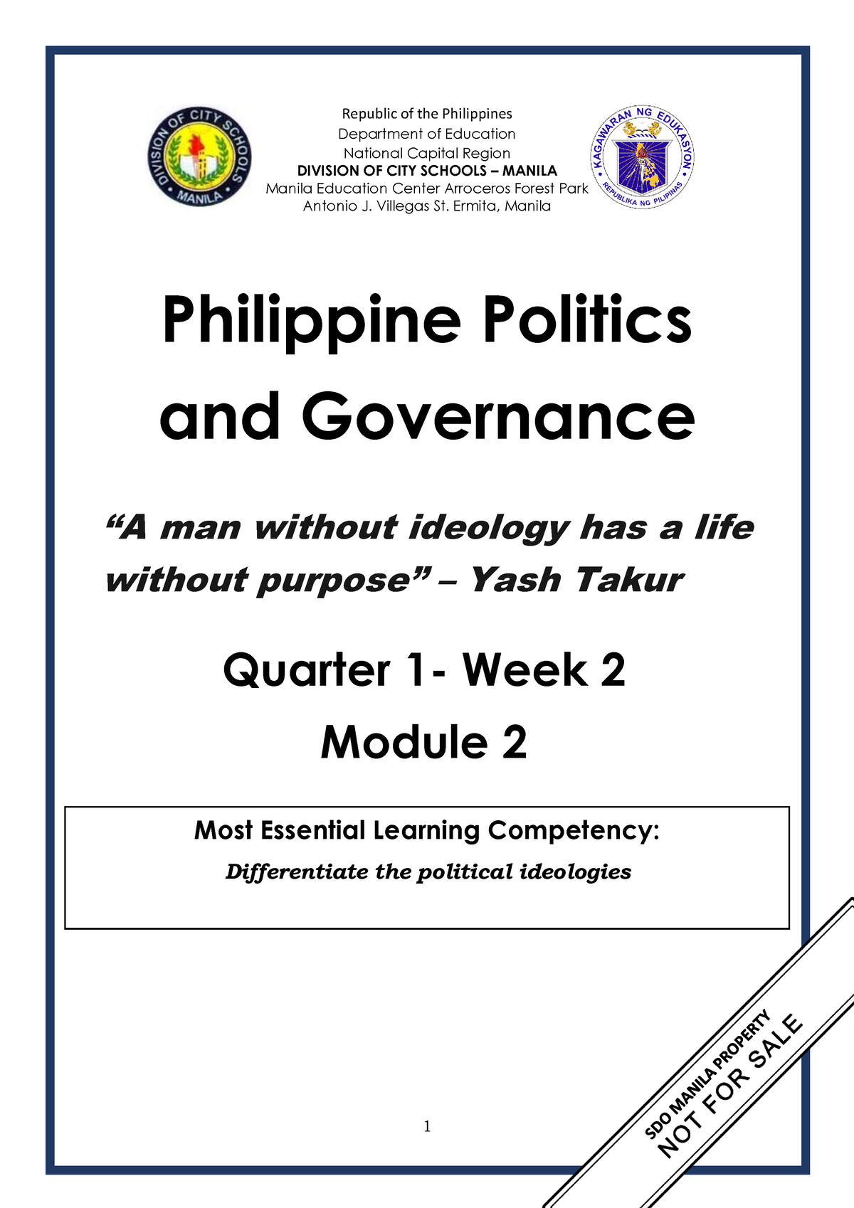 Ppg Q1 Mod2 Political Ideologies Philippine Politics And Governance