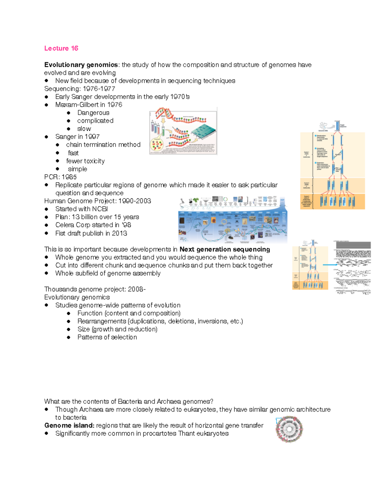 Eeb 390 Lecture 16 Genome And Gene Evolution Lecture 16