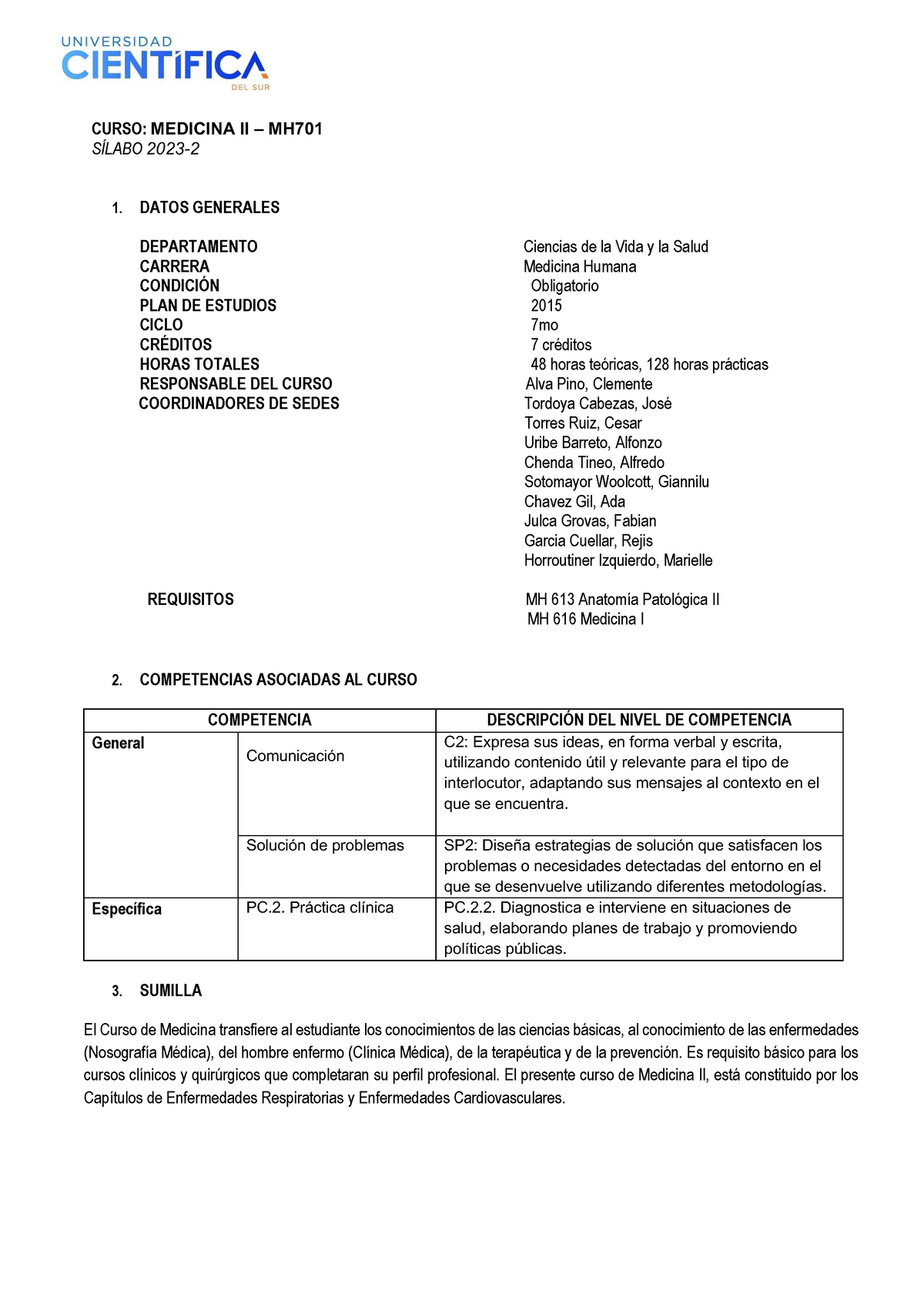 Sílabo Medicina Ii 2023 2 Curso Medicina Ii Mh SÍlabo 2023 2 1