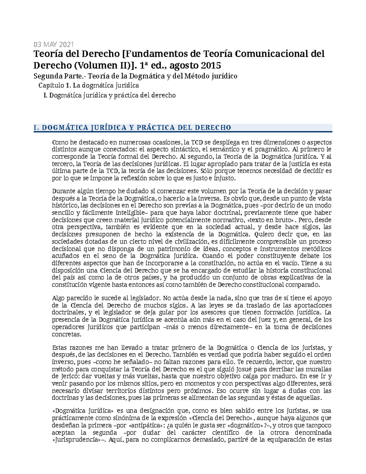 Tema 1 Tema 1 Del Libro 03 May 2021 Teoría Del Derecho Fundamentos