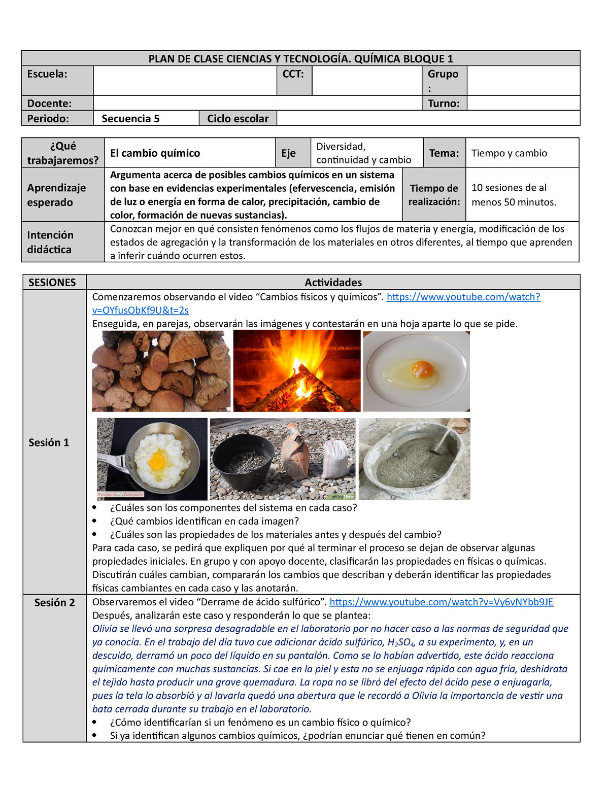 Secuencia 5 Actividades Plan De Clase Ciencias Y TecnologÍa