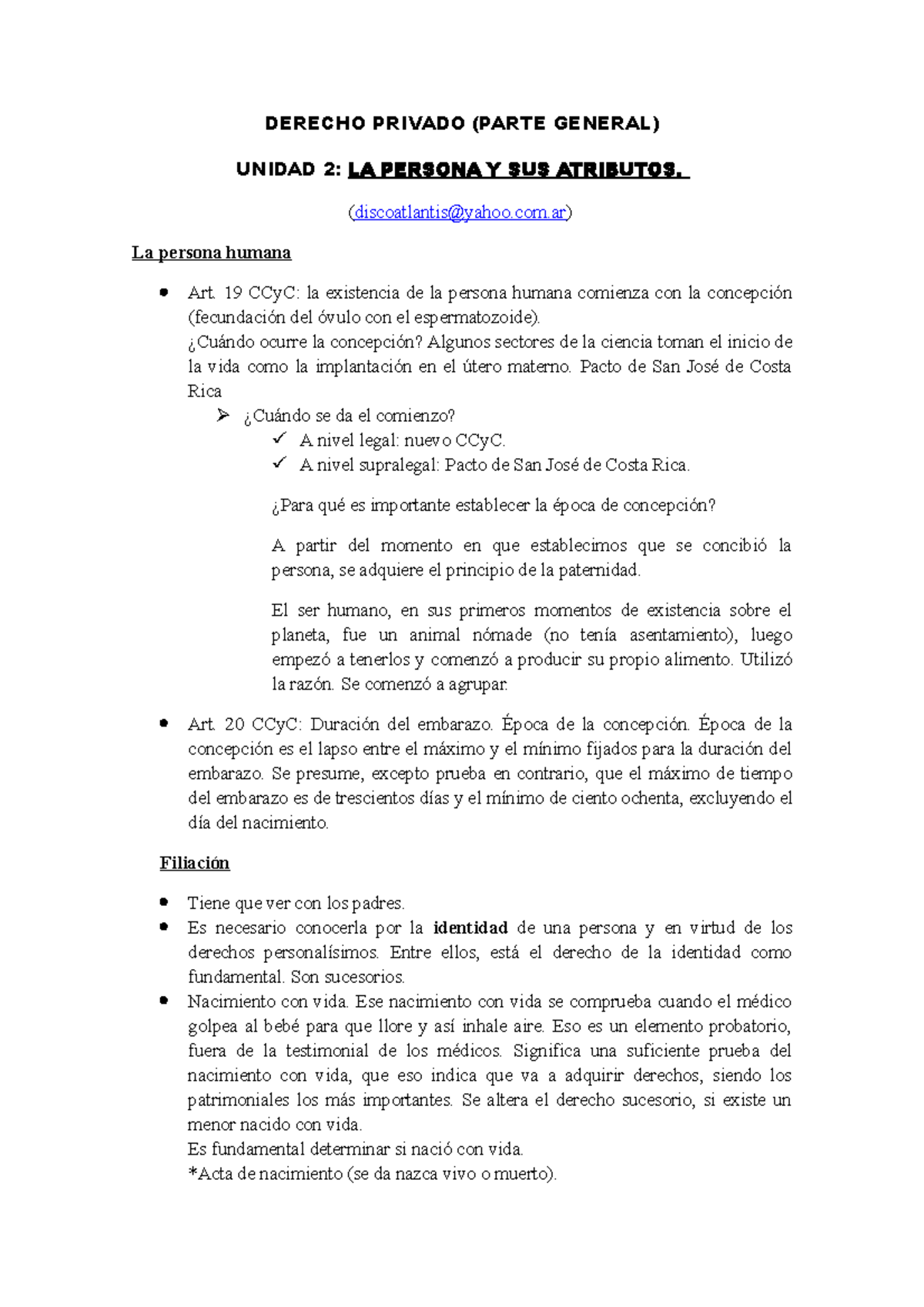 Derecho Privado Unidad 2 Derecho Privado Parte General Unidad 2