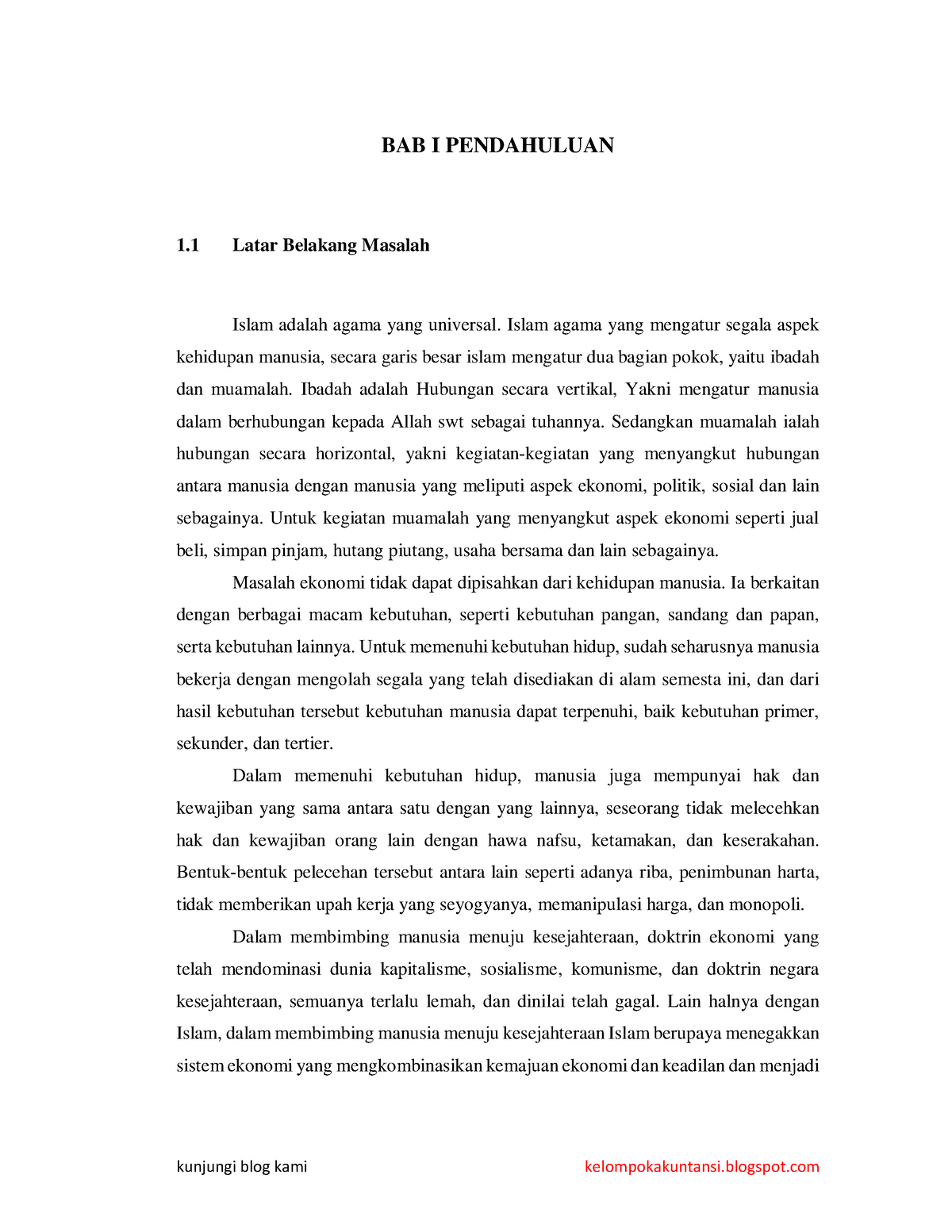 Makalah Akad Murabahah Akuntansi Syariah Bab I Pendahuluan 1 Latar