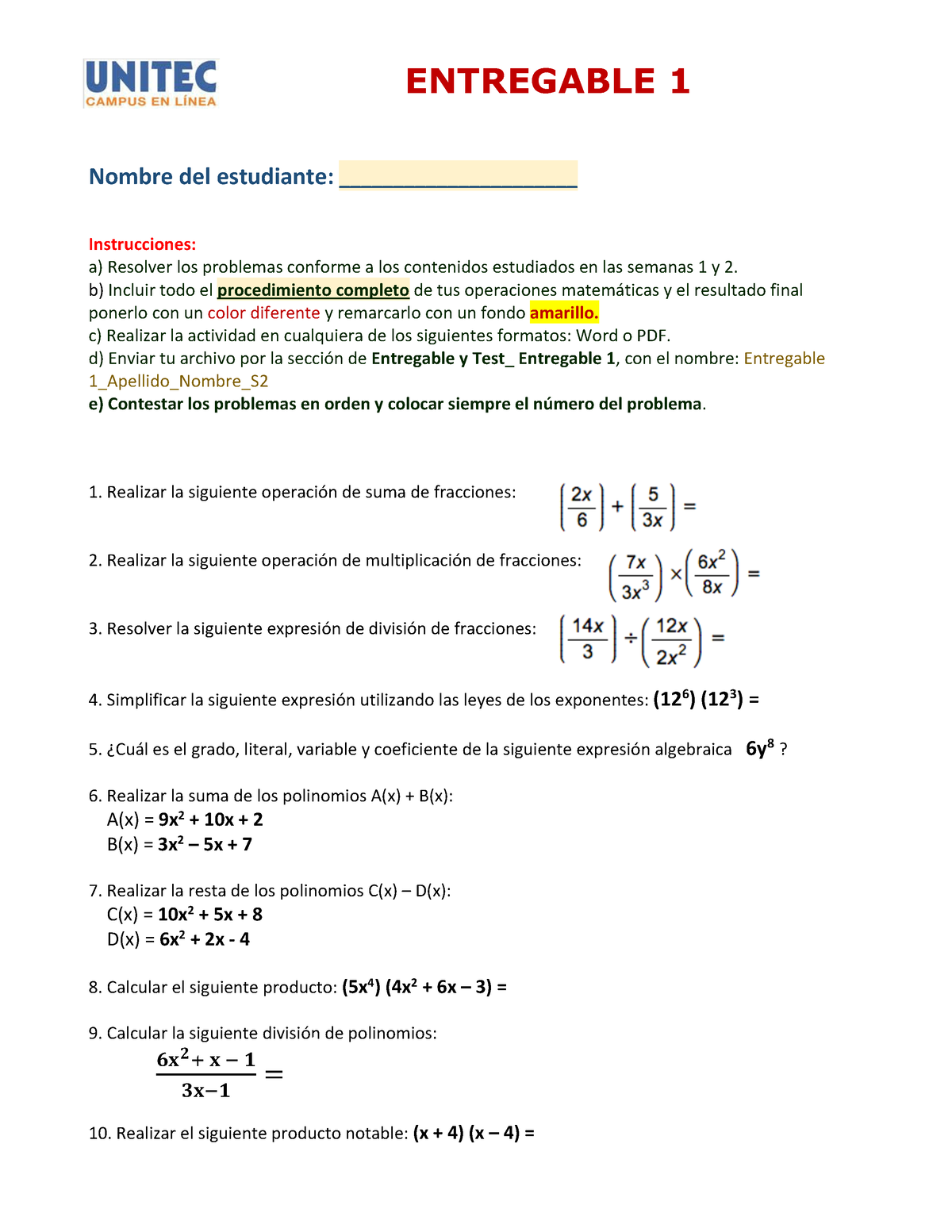 Entregable 1 Asa Ciclo 22 2 Álgebra Lineal Aplicada Unitec Studocu