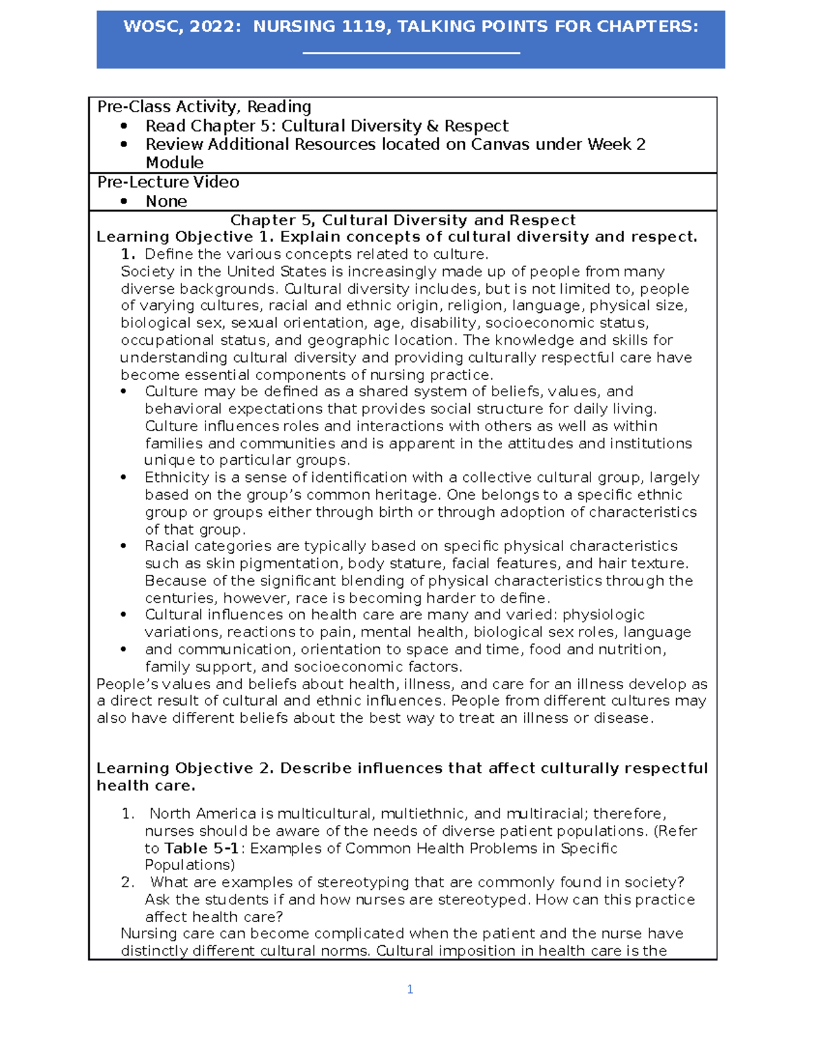 Ch 6 Talking Points Chapter 6 Values Ethics And Advocacy Notes