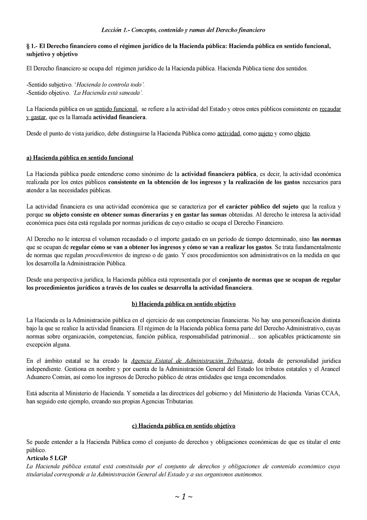 Financiero Y Tributario Temas 1 7 Lección 1 Concepto Contenido Y