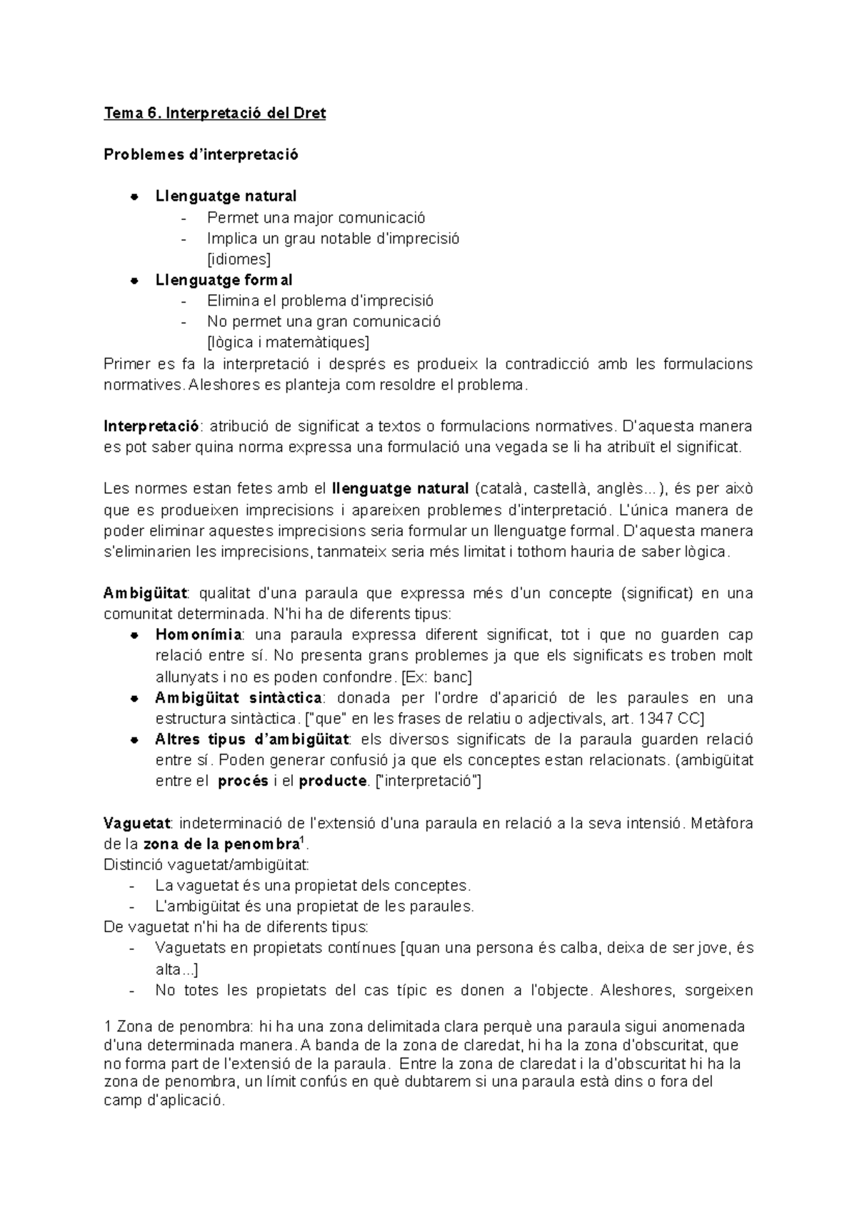 Tema 6 Interpretació Del Dret Tema 6 Interpretació Del Dret