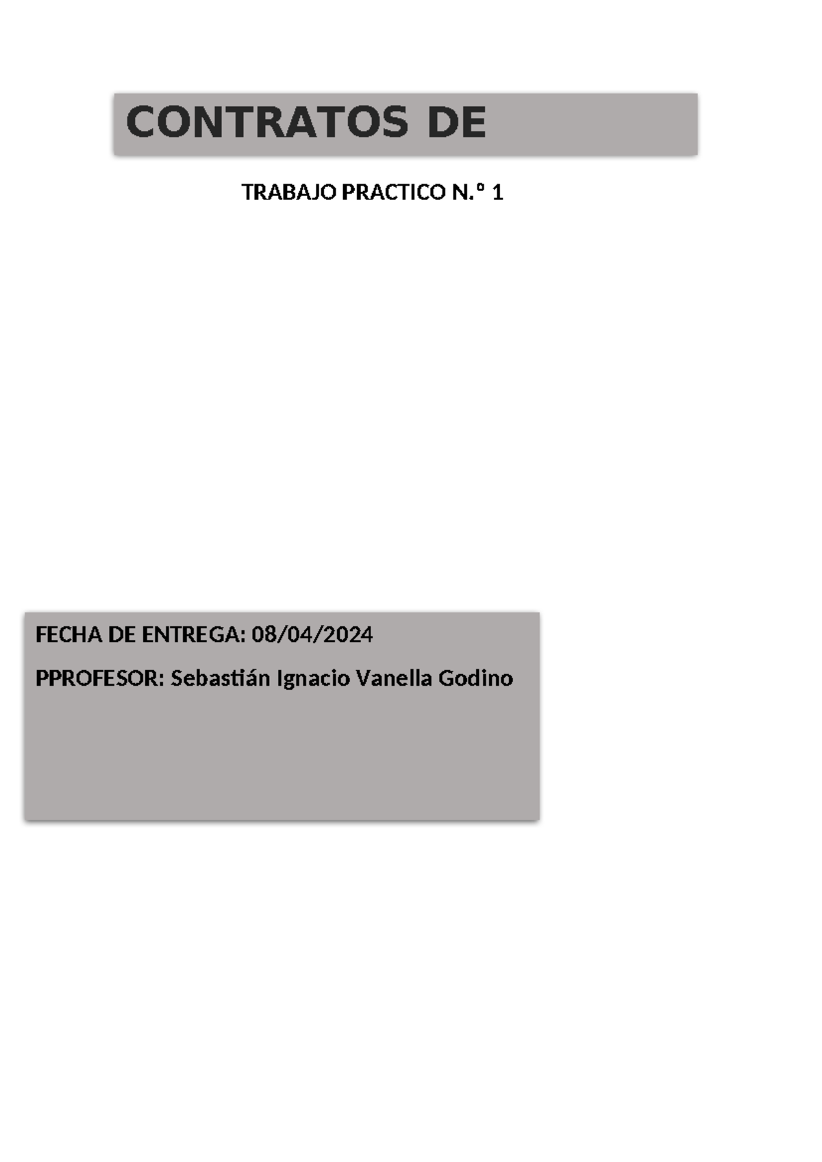 Tp 1 Contratos De Empresa Contratos De Empresas Trabajo Practico Nº