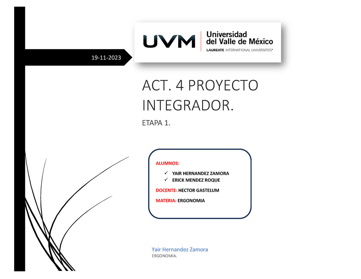 Act 4 Proyecto Integrador Etapa 1 19 11 2023 Act 4 Proyecto