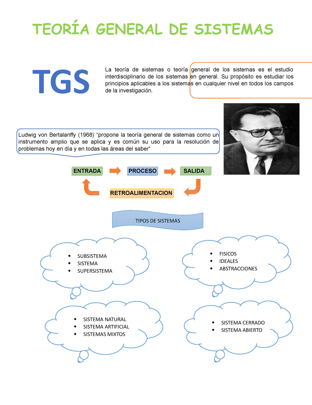 Infografía Sobre La Teoría General De Sistemas TeorÍa General De