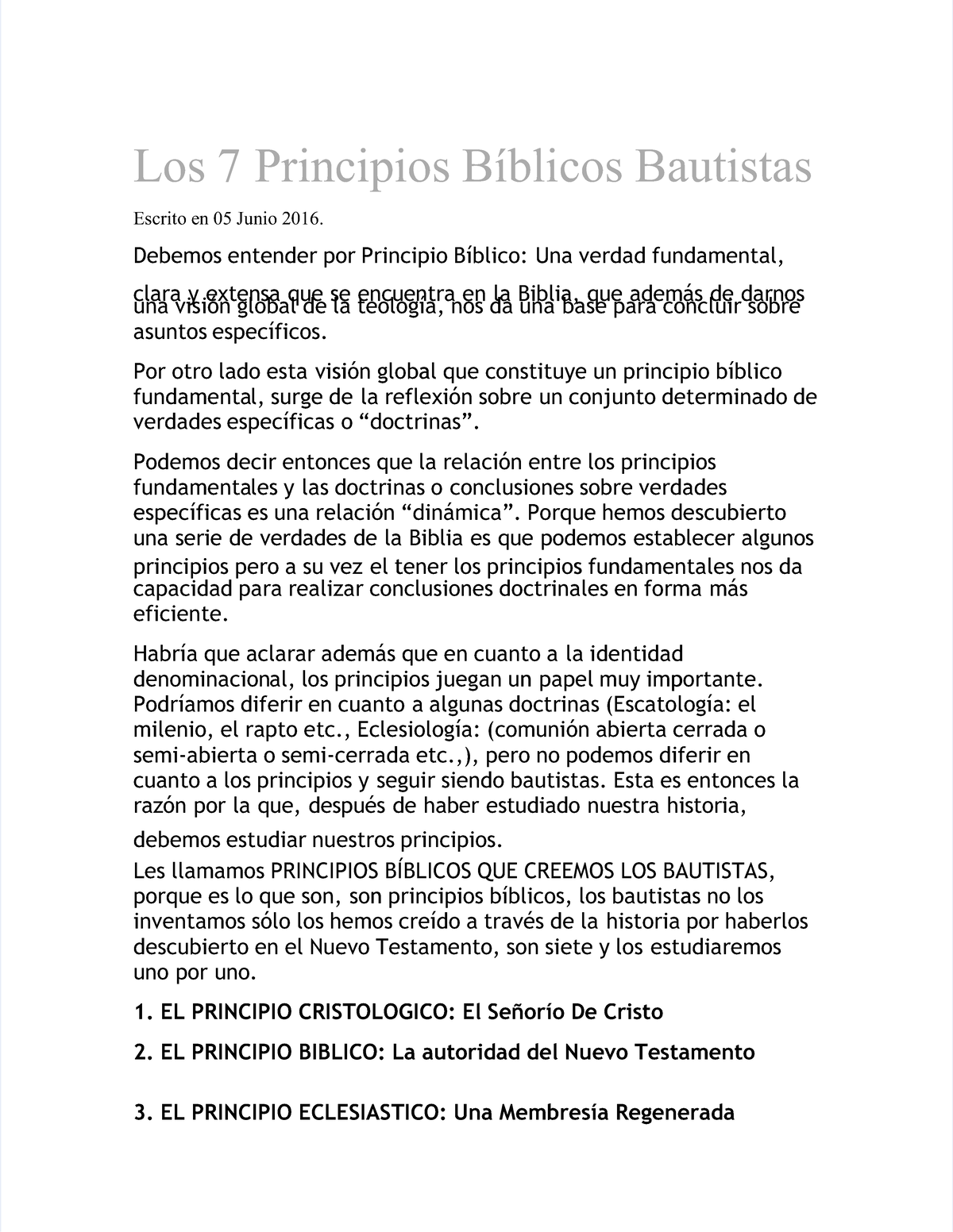 Pdf Los 7 Principios Biblicos Bautistas Compress Los 7los 7