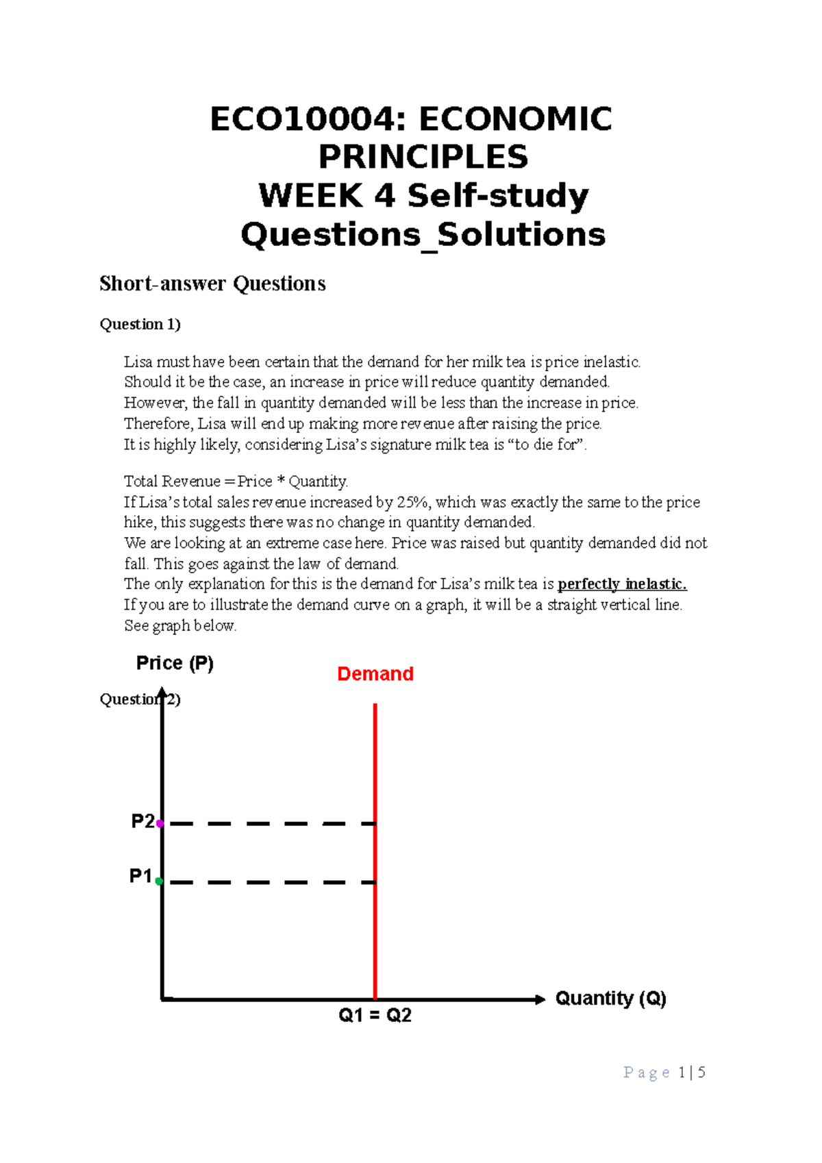 Week 4 Self Study Questions Solutions Eco10004 Economic Principles