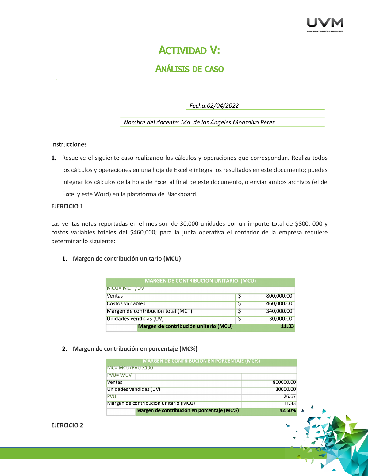 A5 Trm Actividad 5 Analisis De Caso Contabilidad Administrativa