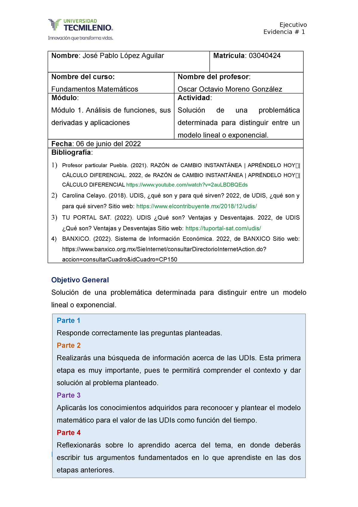 Evidencia 1 Fundamentos Matemáticos Evidencia 1 Nombre José Pablo