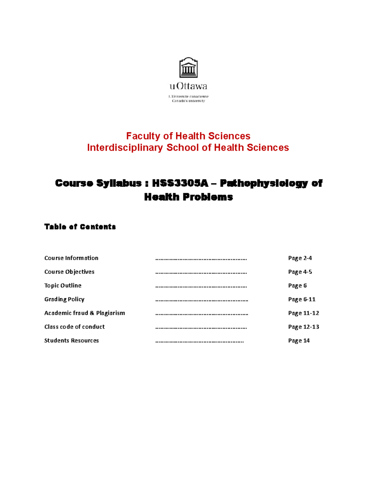 Hss3305 A Fall2021 Syllabus Faculty Of Health Sciences