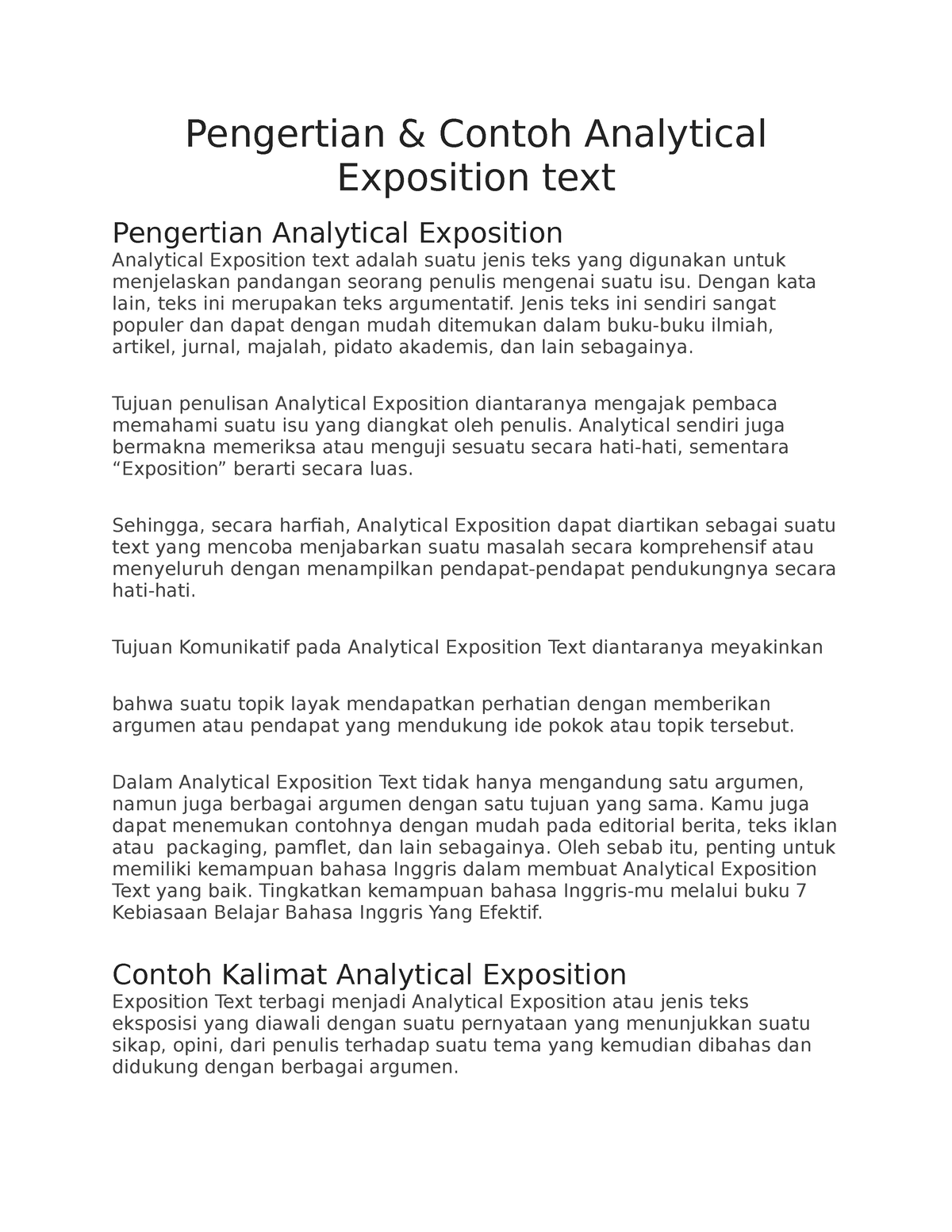 Analytical Exposition Text Pengertian And Contoh Analytical Exposition