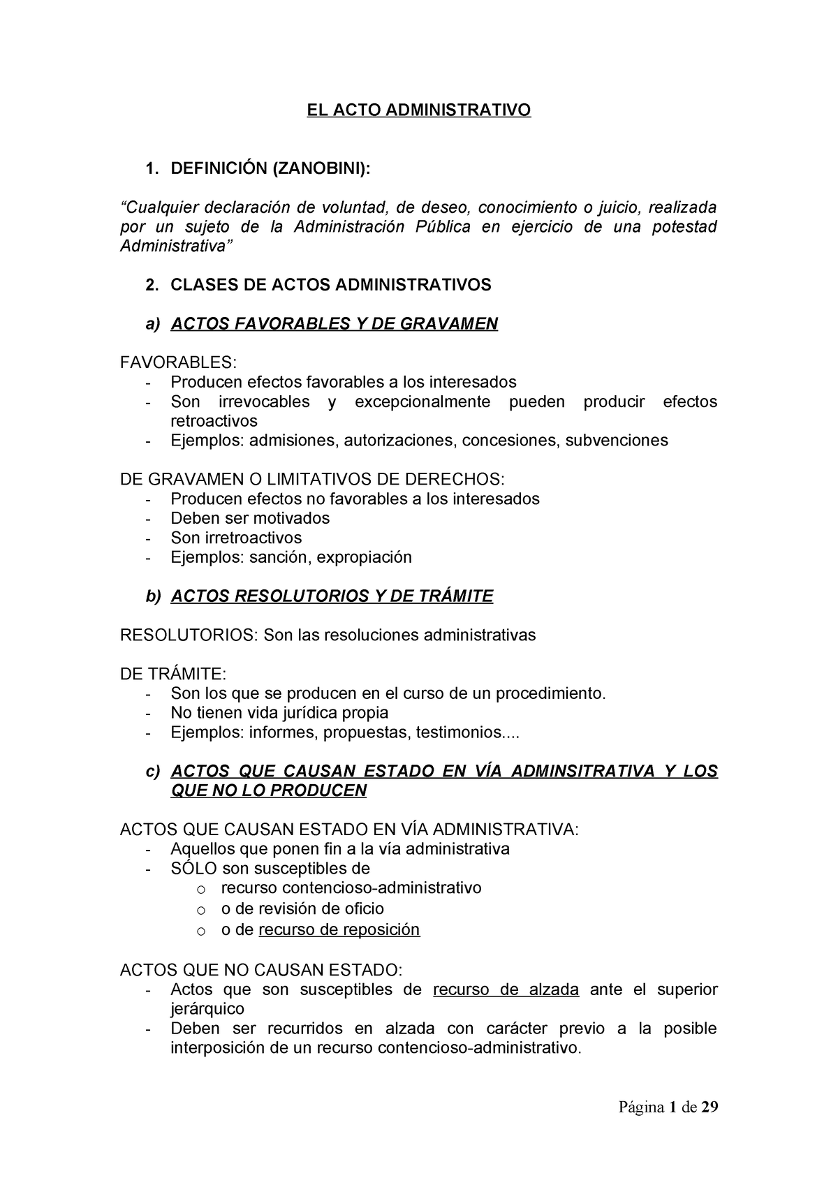 El Acto Administrativo El Acto Administrativo 1 DefiniciÓn Zanobini