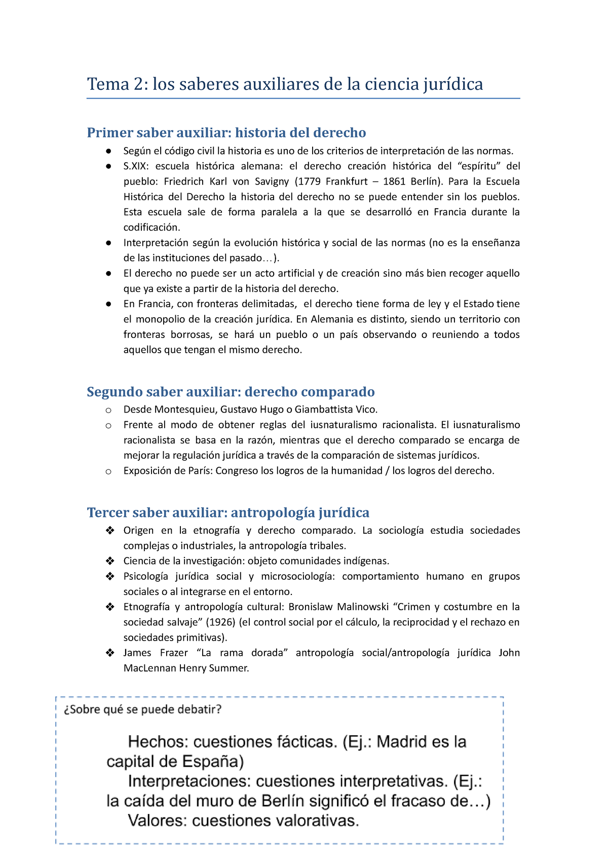 Tema 2 Filo Apuntes 1 30 Tema 2 Los Saberes Auxiliares De La