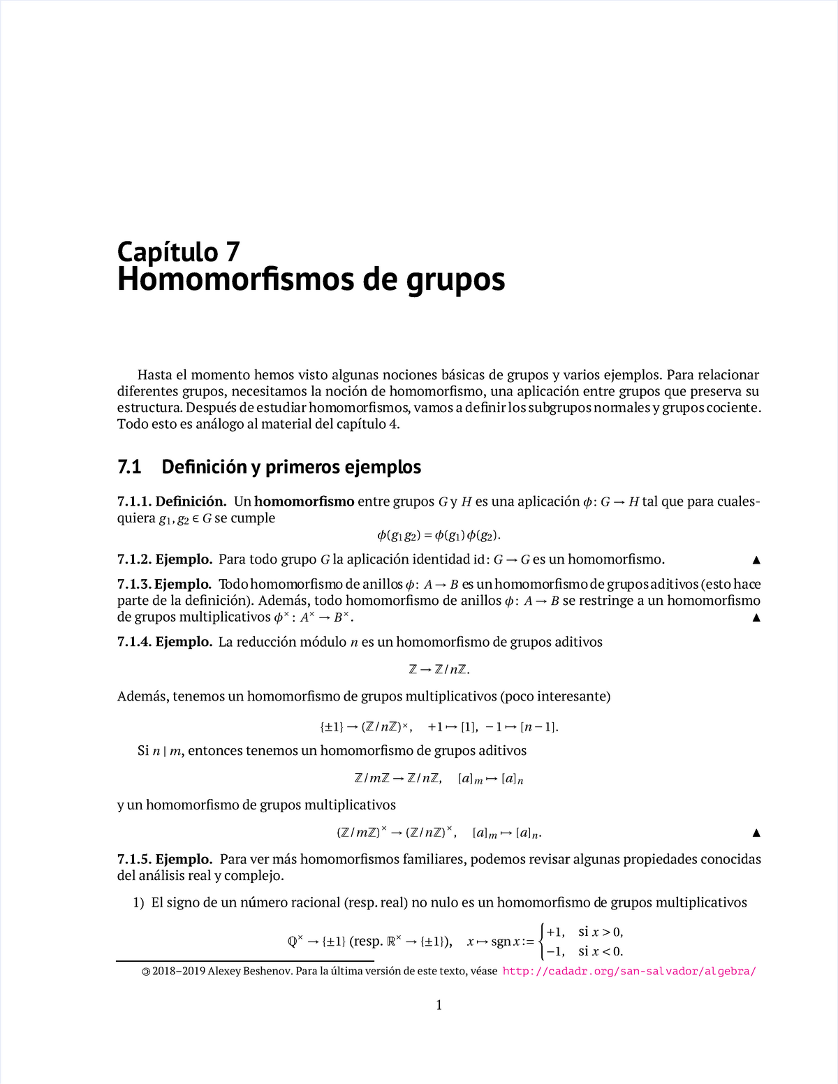 Grupo Y Homomorfismo Capítucapítulo Lo 77 Homomorfismos De