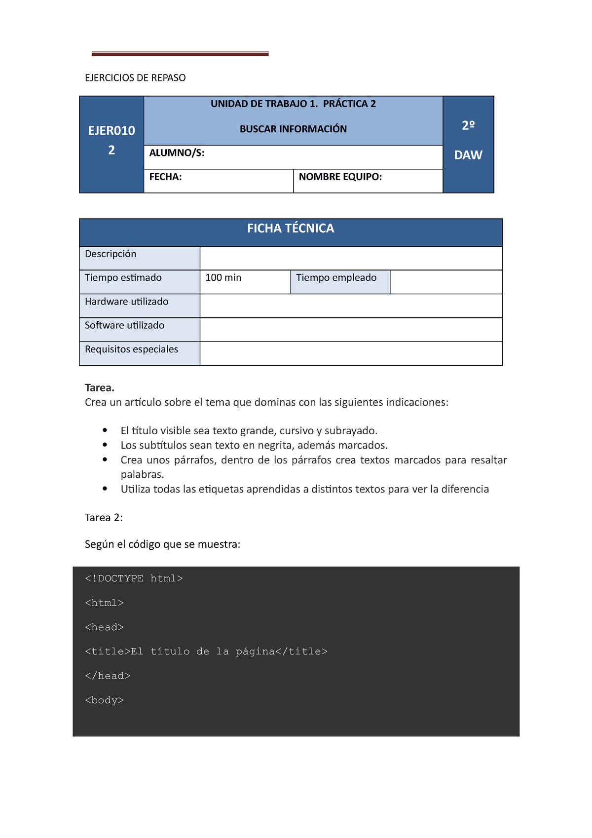 Ejer0102 Ejercicios De Tic Ejercicios De Repaso Ejer 2 Unidad De