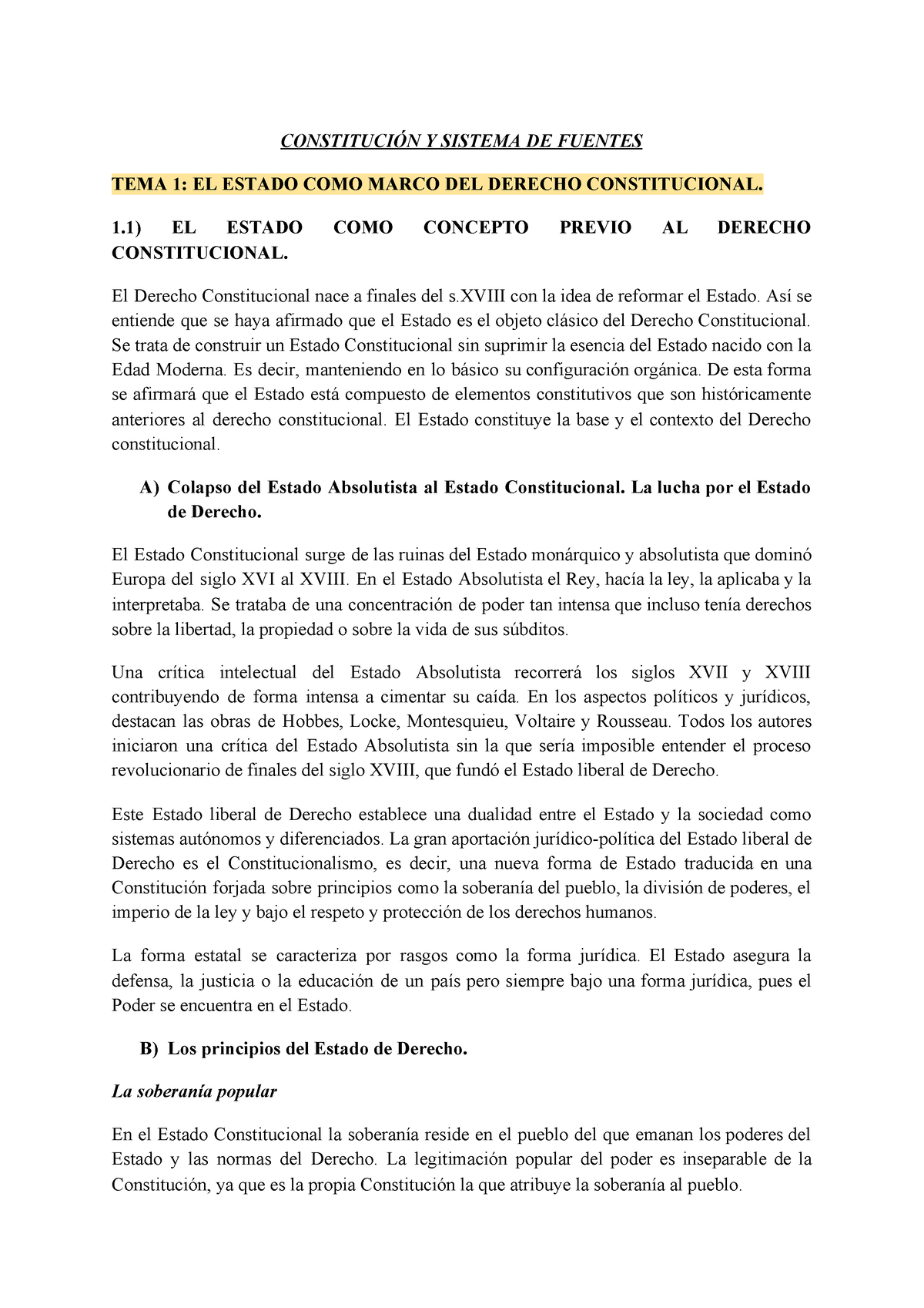 Examen Constitucion ConstituciÓn Y Sistema De Fuentes Tema 1 El