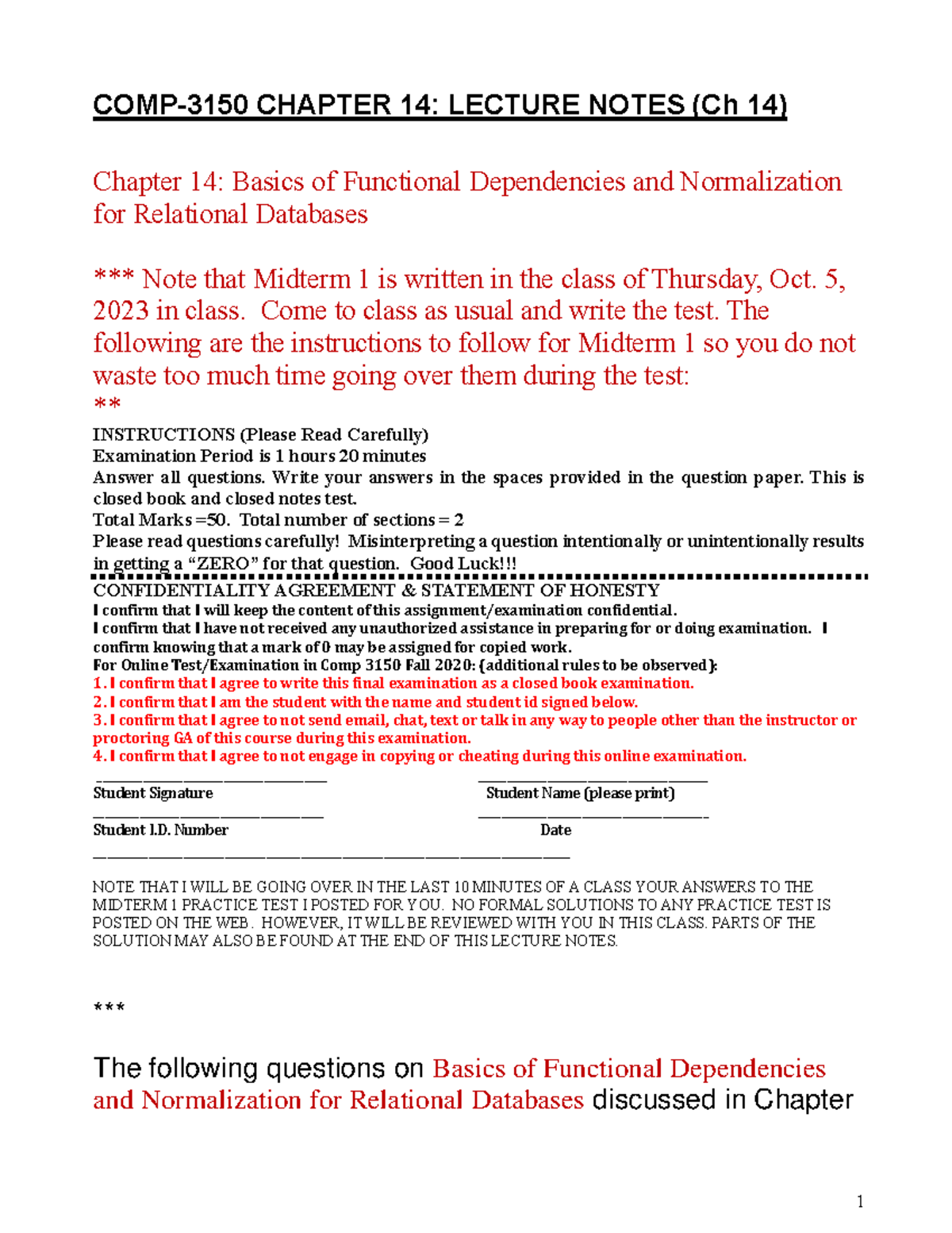 Lecture Notes Ch14 Lectures Comp 3150 Chapter 14 Lecture Notes Ch