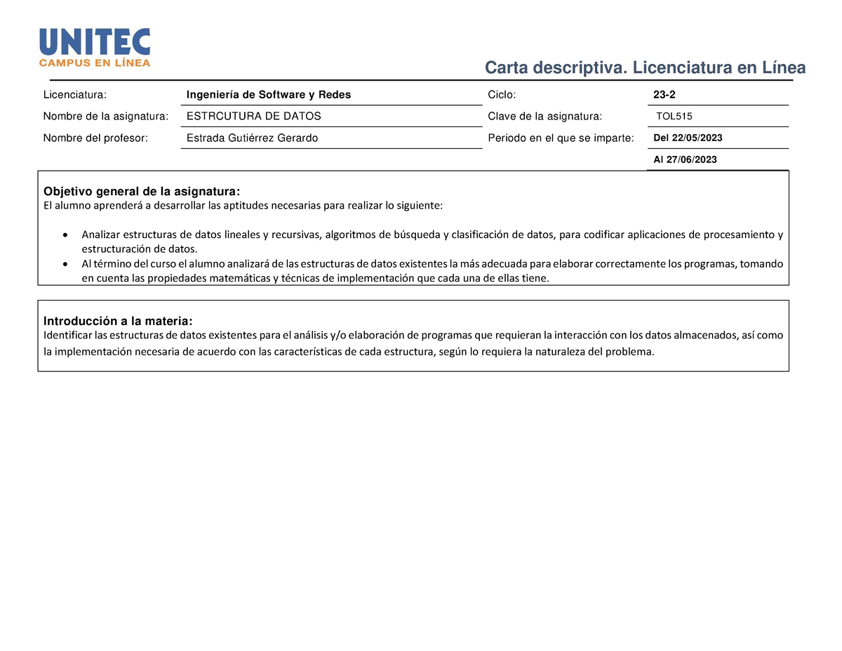 Carta Descriptiva Partes Estructura Y Ejemplos Hot Sex Picture My Xxx