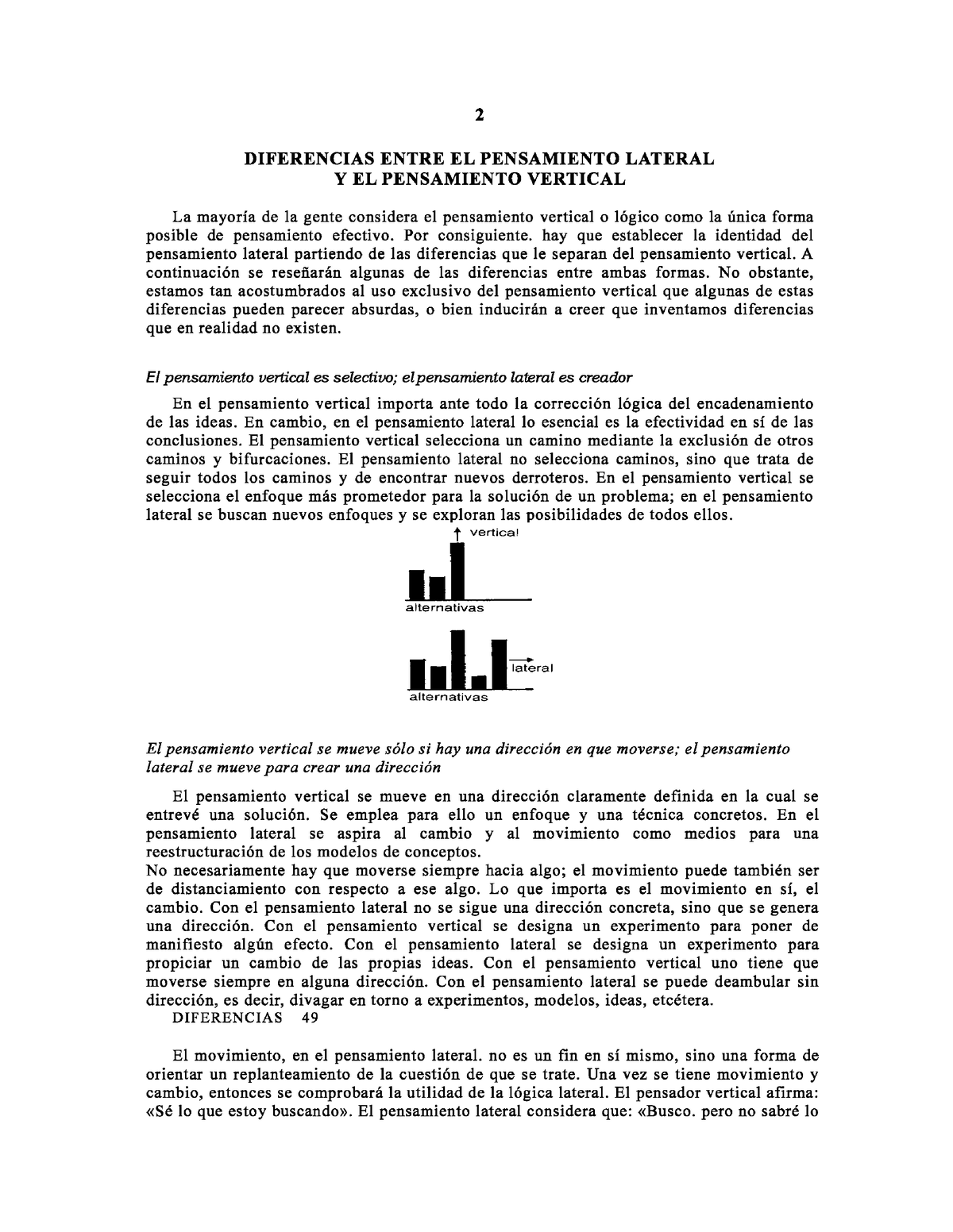 De Bono E 1989 Diferencias Entre El Pensamiento Lateral Y El