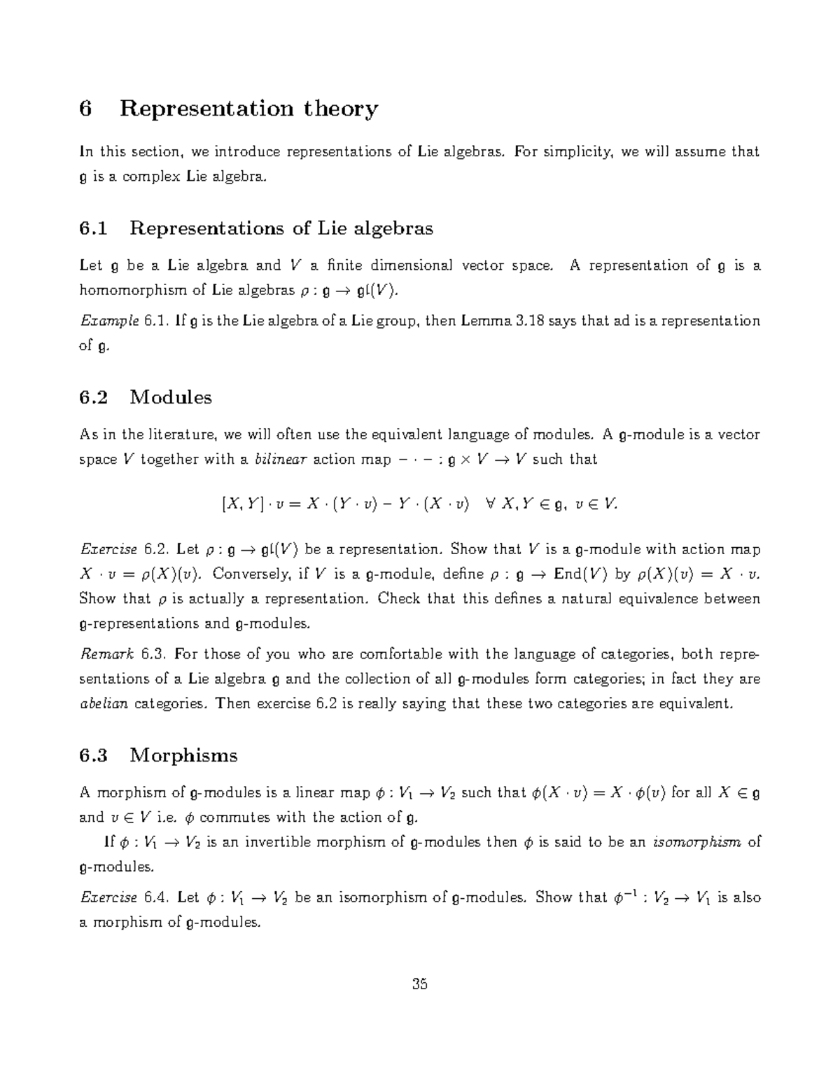 Maths5049 2016 2017 Lecture Notes 6 Representation Theory In This