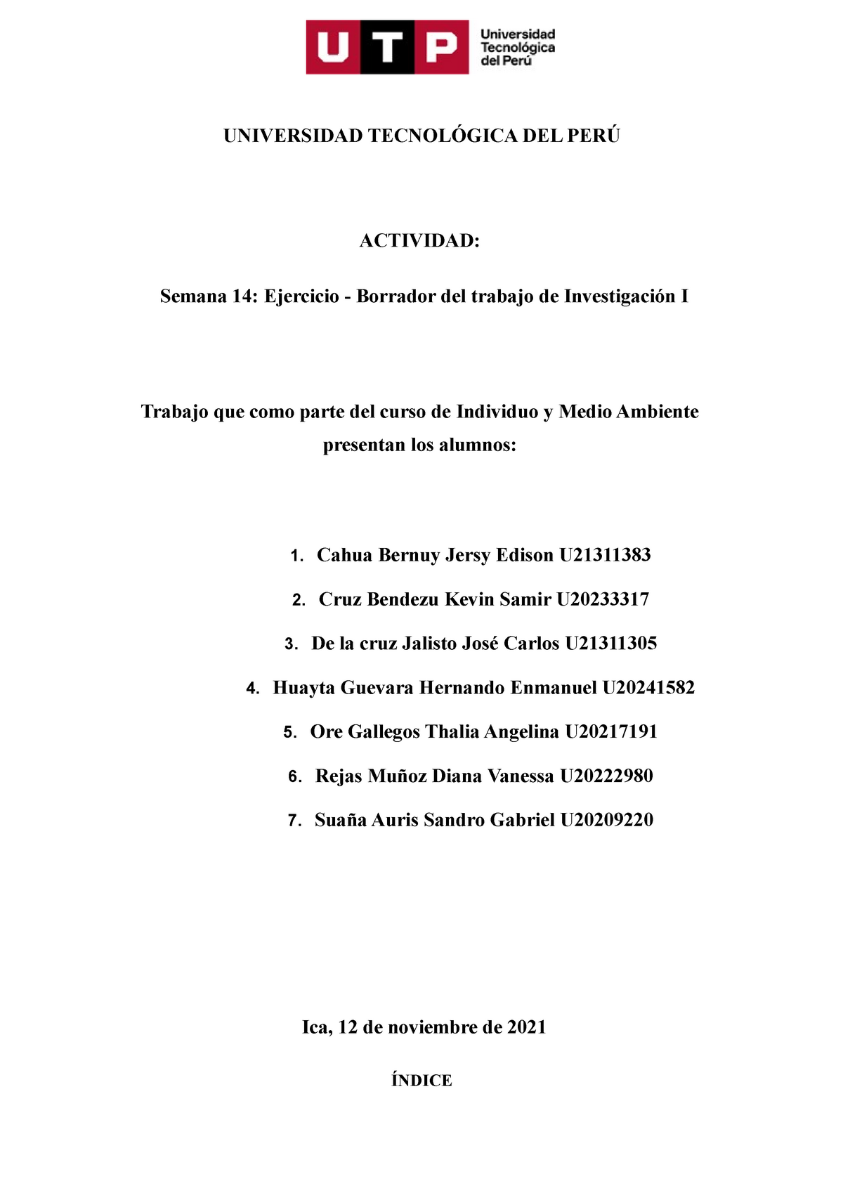 Semana 14 Ejercicio Borrador Del Trabajo De Investigación I