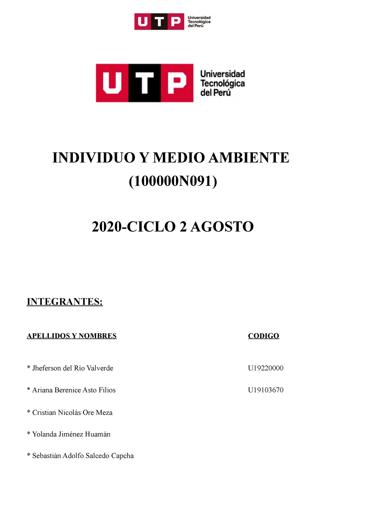 Trabajo Semana 14 Individuo Y Medio Ambiente 100000n091 2020 Ciclo