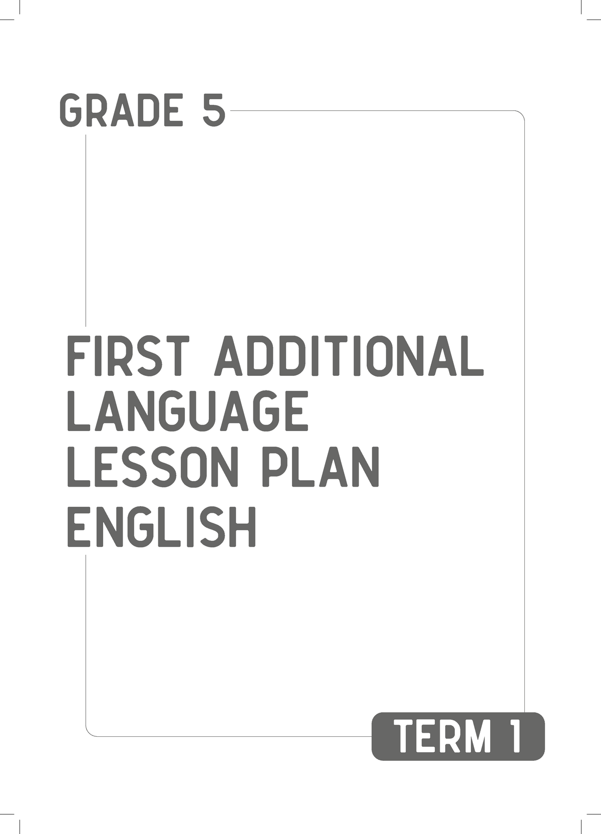 Psrip Gr 5 Term 1 2020 Efal Lesson Plan Term 1 Grade 5 Language