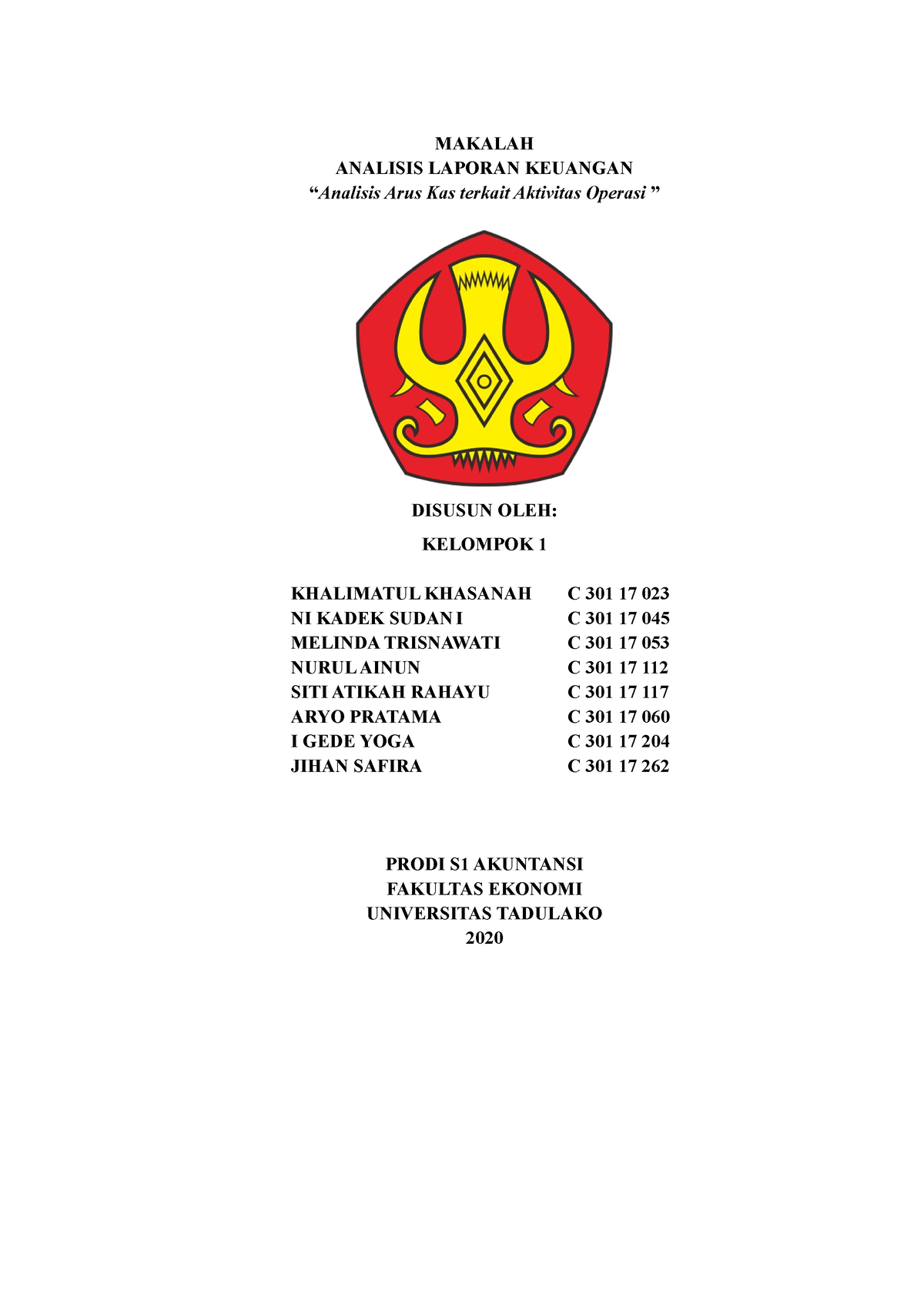 Kel 4 Makalah Analisis Lp Analisis Arus Kas Terkait Aktivitas Operasi