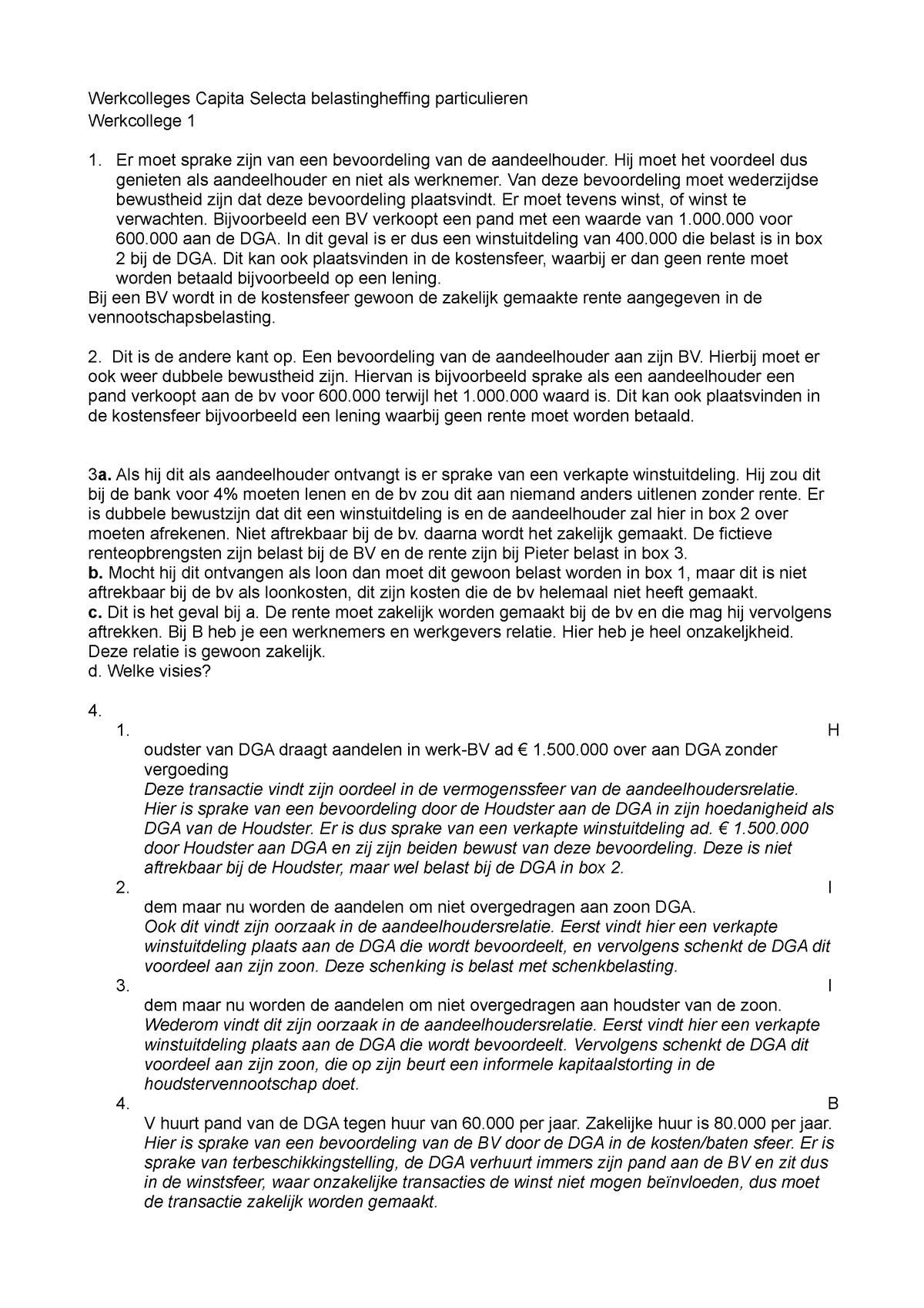 Csbp Wc 7 Wc7 Werkcolleges Capita Selecta Belastingheffing