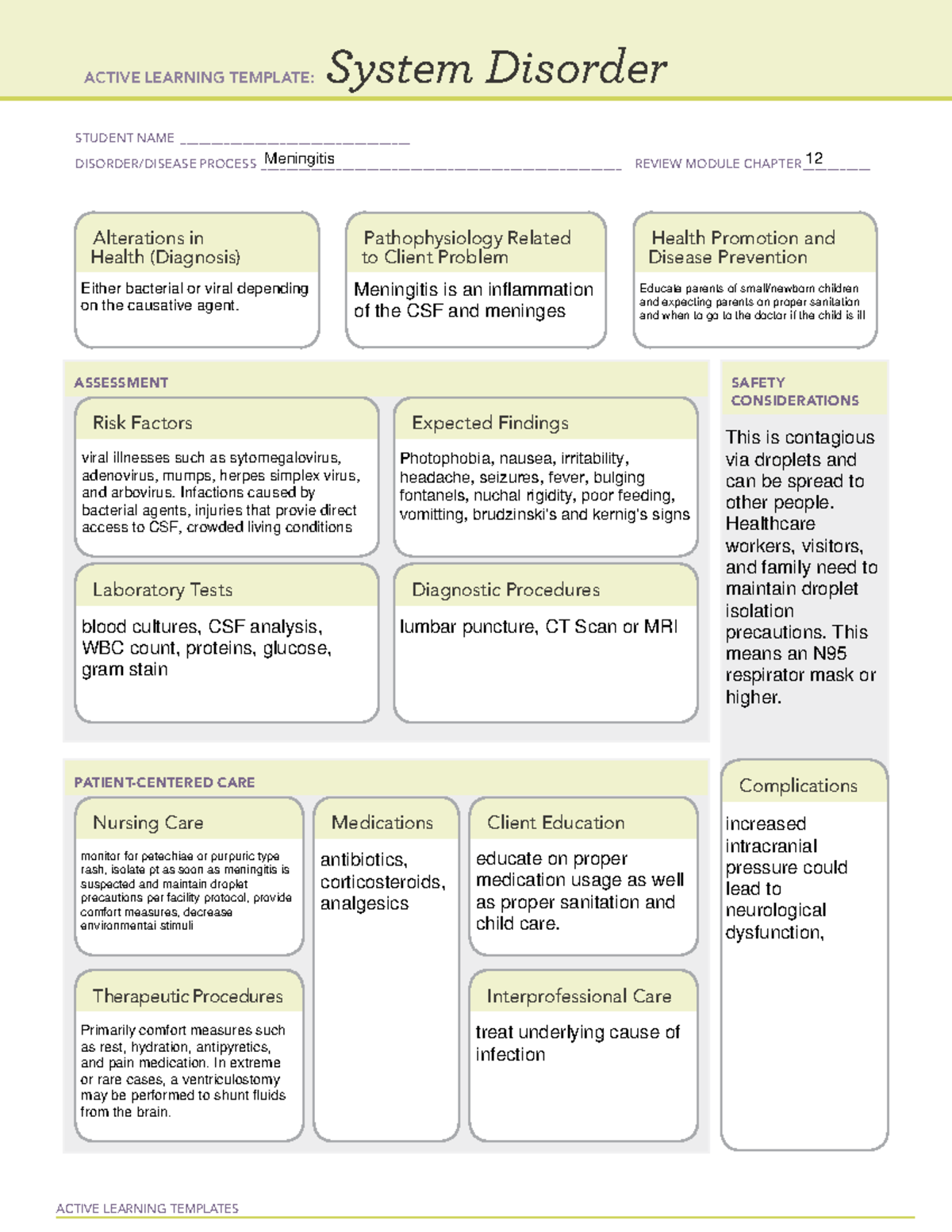 11 8 System Disorder Active Learning Templates System Disorder