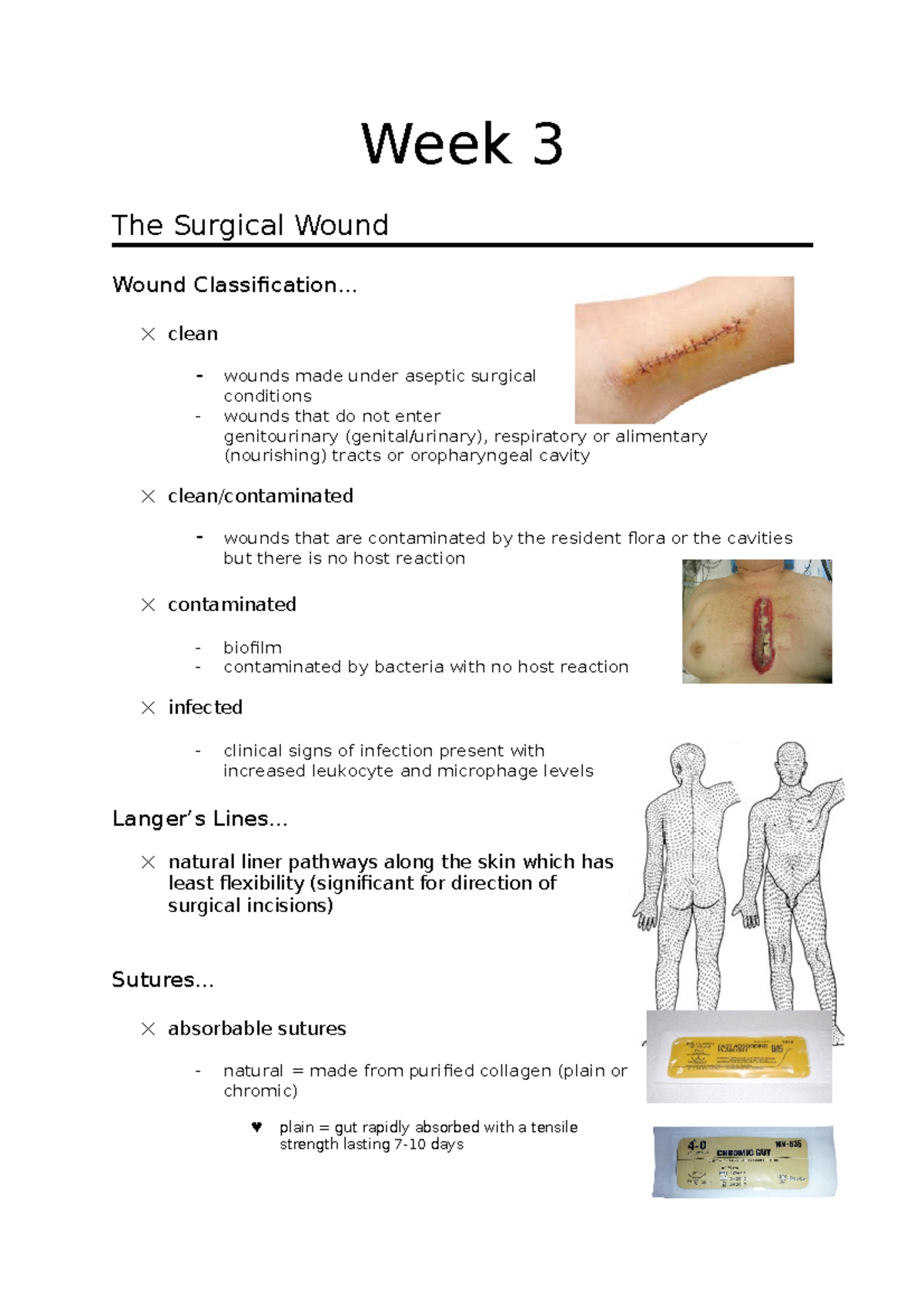 Wound Care Notes Wk 3 Week 3 The Surgical Wound Wound Classification