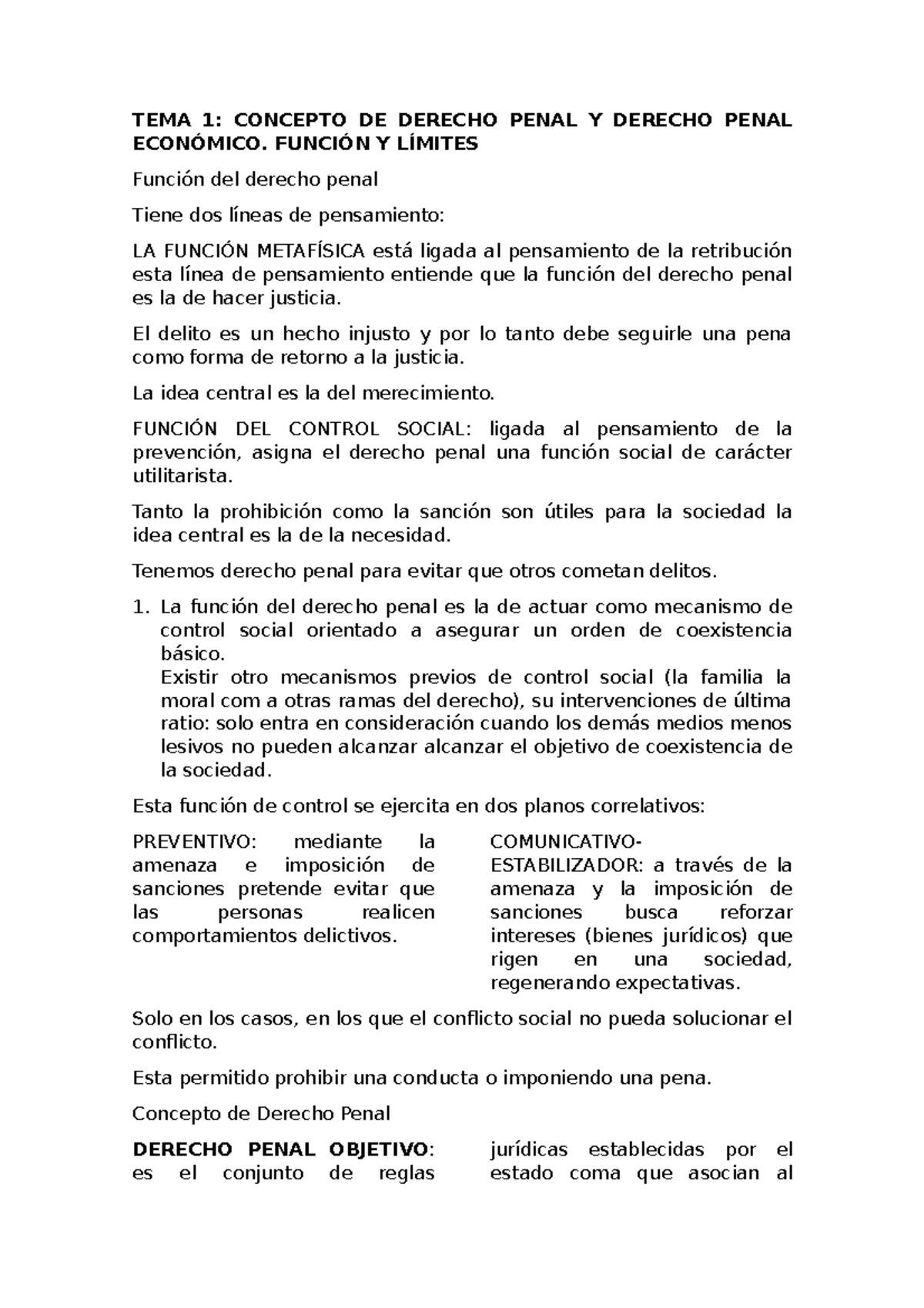 Tema 1 Dret Penal Apuntes Del Primer Tema Tema 1 Concepto De