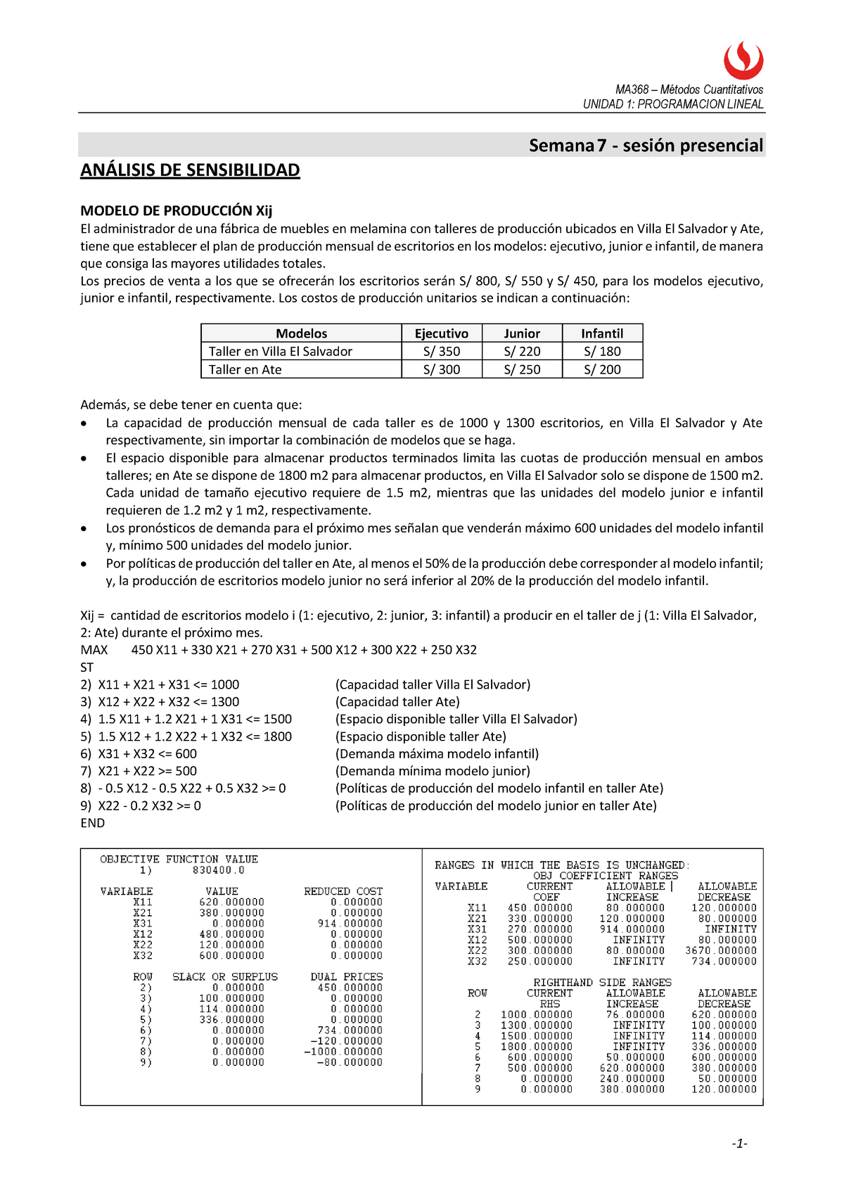 Ma368 2021 2 Guía Alumnos S7 Unidad 1 Programacion Lineal Semana 7