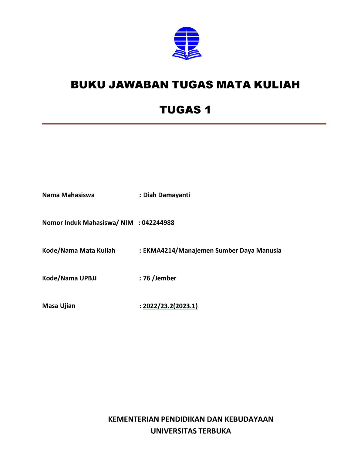 01 Bjt Umum Tmk1 Manajemen Sumberdaya Manusia 042244988 Buku Jawaban