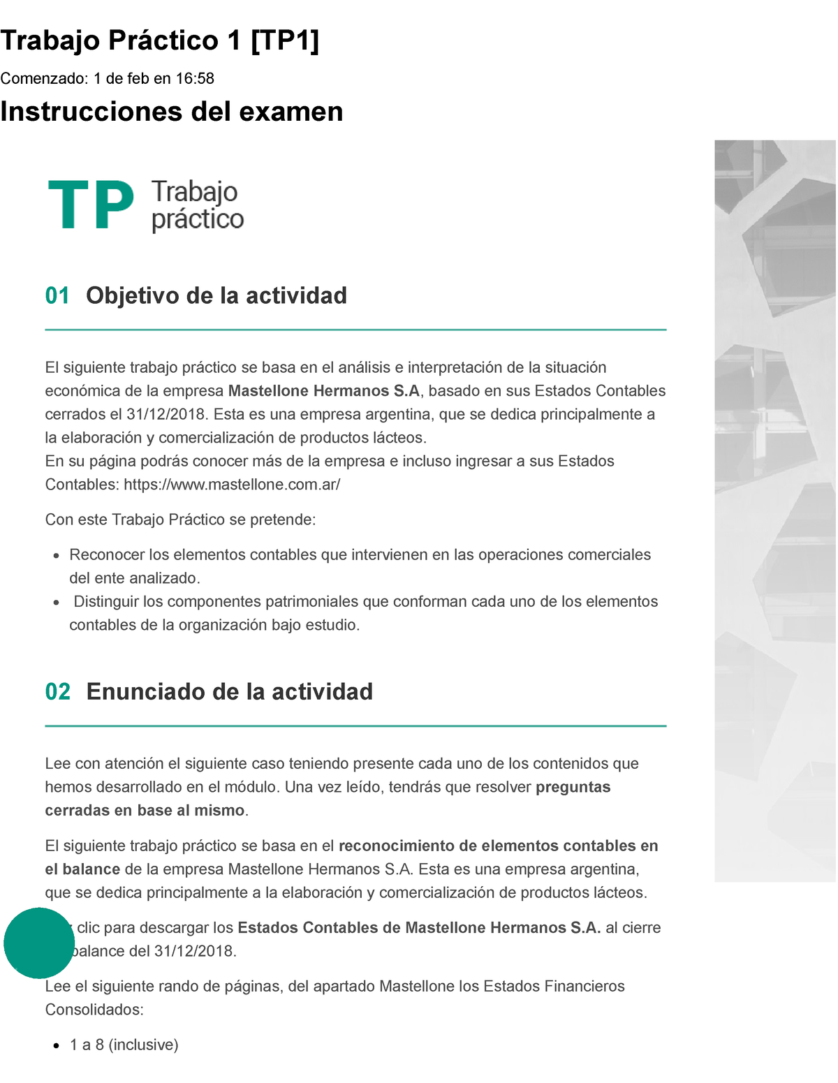 Examen Trabajo Práctico 1 Tp1 Mio 85 Trabajo Práctico 1 Tp1