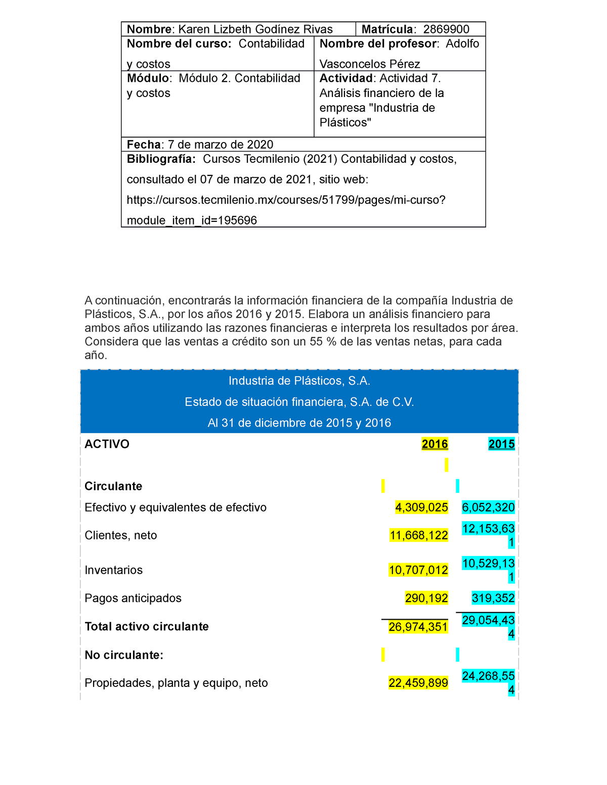 Actividad 7 Contabilidad Universidad Tecmi Contabilidad Financiera