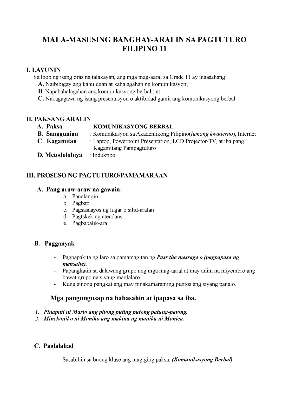 Lp G10 Docx Mala Masusing Banghay Aralin Sa Filipino