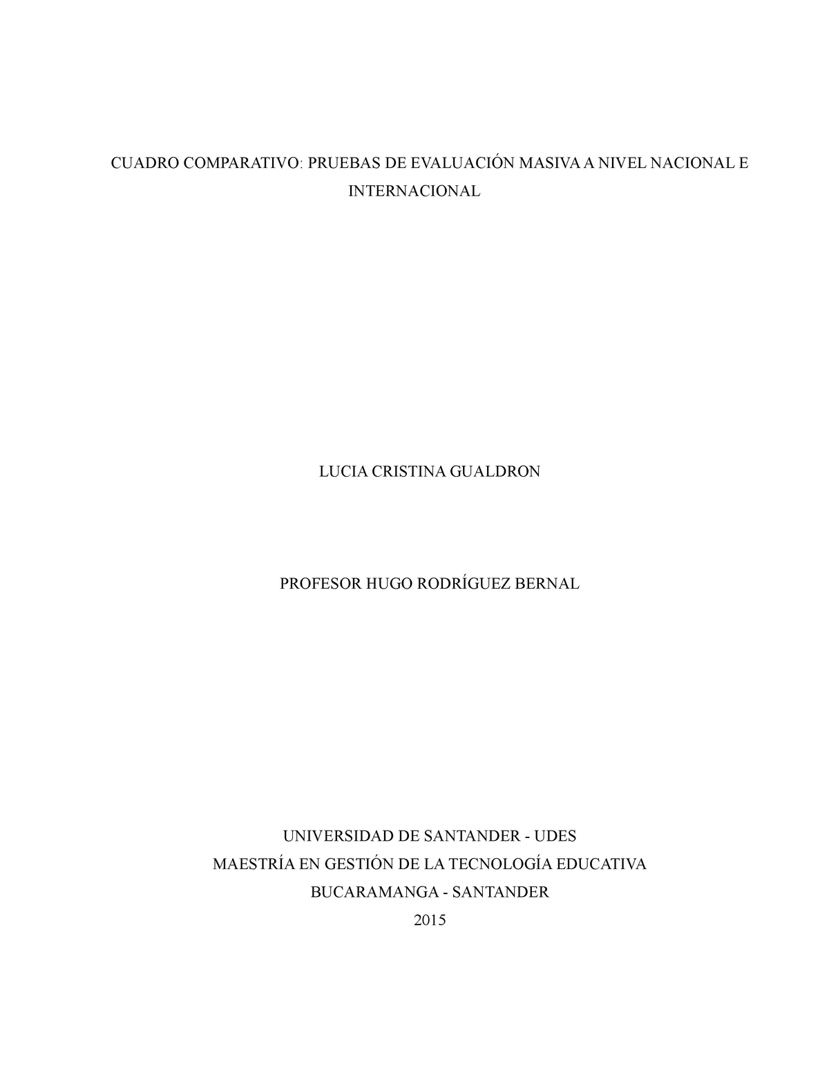 Cuadro Comparativo Cuadro Comparativo Pruebas De EvaluaciÓn Masiva A