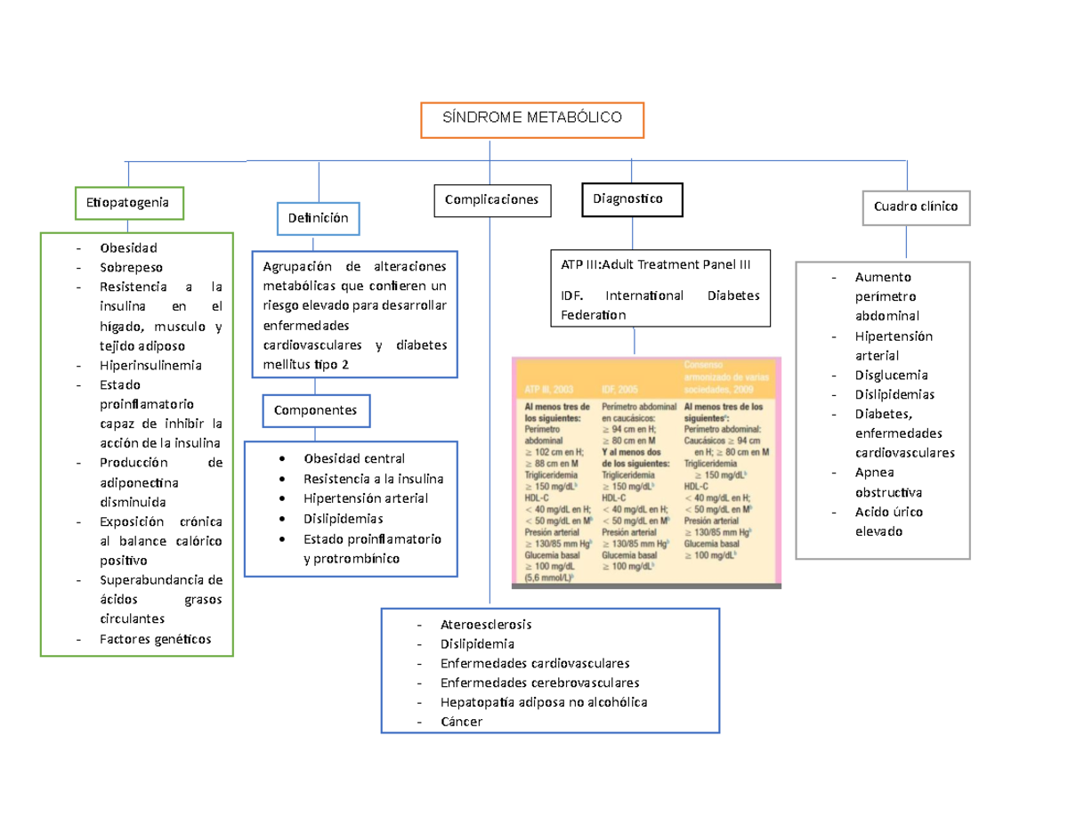 Mapa Conceptual Sindrome Metabolico SÍndrome MetabÓlico Definición