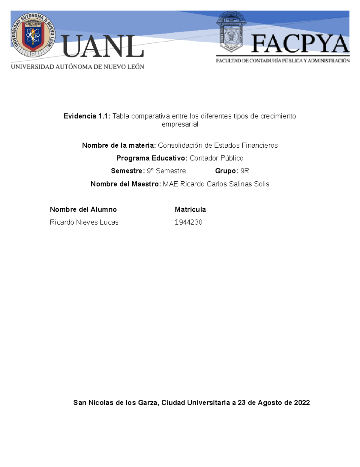 Ev1consolidación Ev1 Consolidacion Evidencia 1 Tabla Comparativa