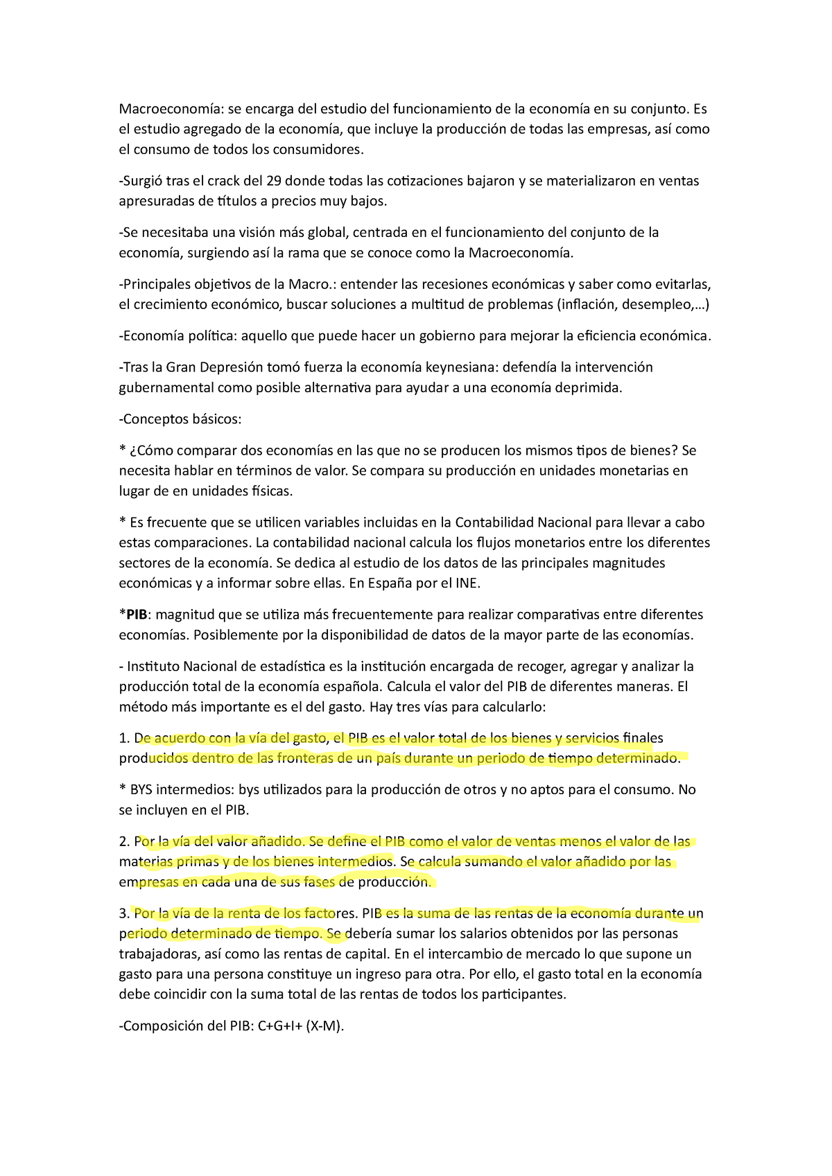 Macro Y Hacienda Apuntes Macroeconomía Se Encarga Del Estudio Del