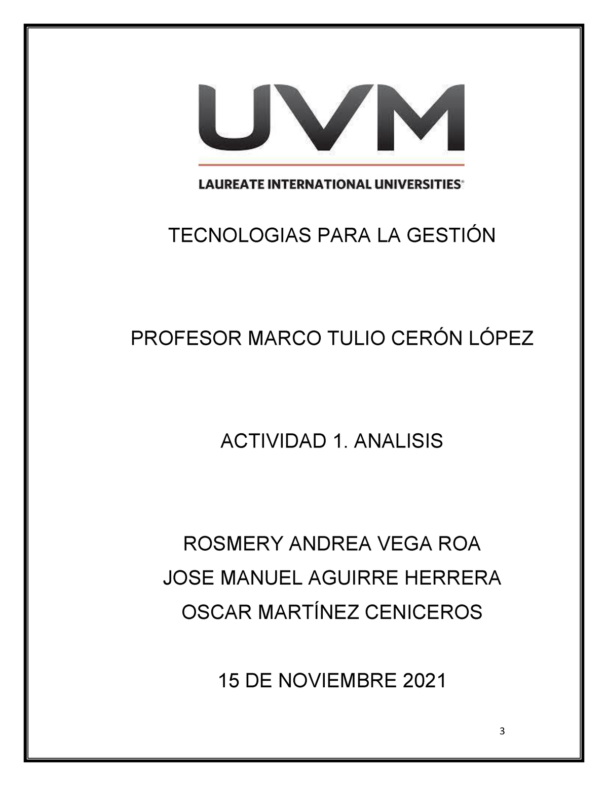 A1 Ravr Jmah Omc Ok Actividad Numero 1 De La Materia Tecnologias Para