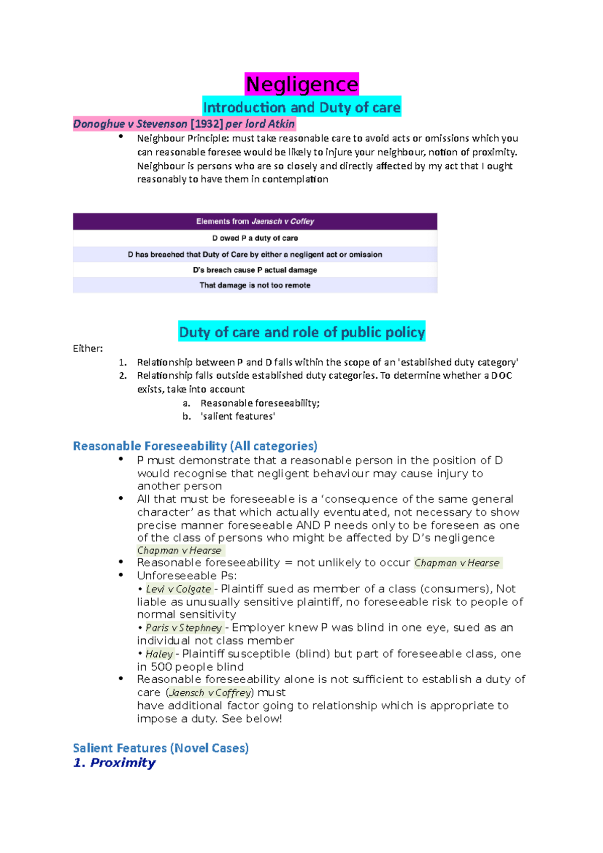 Seminar 4 Negligence Negligence Introducion And Duty Of Care